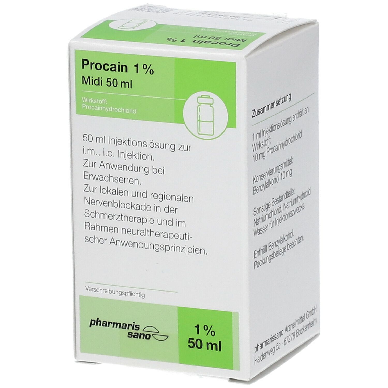 PROCAIN pharmarissano 1% Midi Inj.-Lsg.Fla.50ml 50 ml mit dem E-Rezept ...
