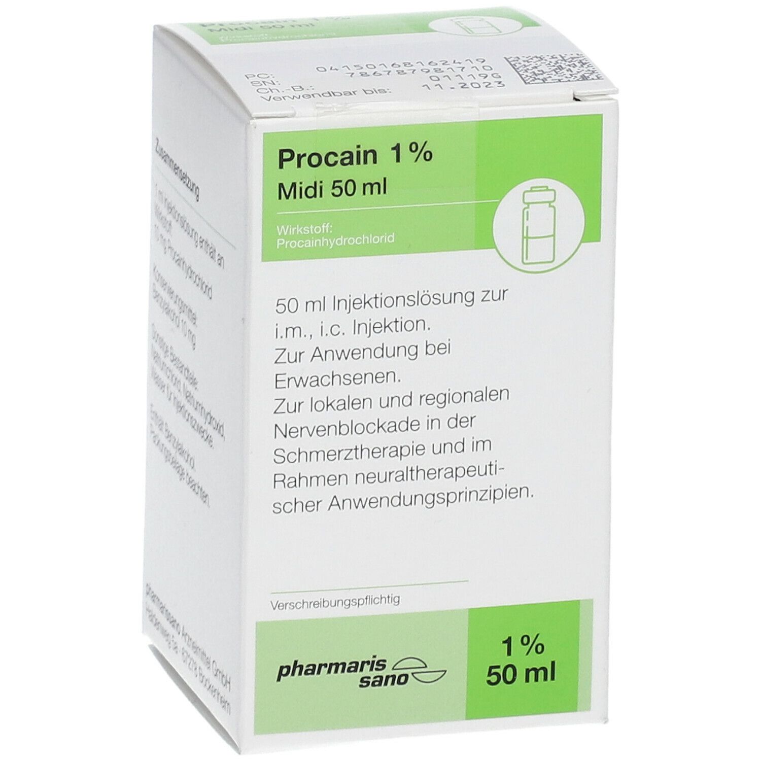PROCAIN pharmarissano 1% Midi Inj.-Lsg.Fla.50ml 50 ml mit dem E-Rezept ...