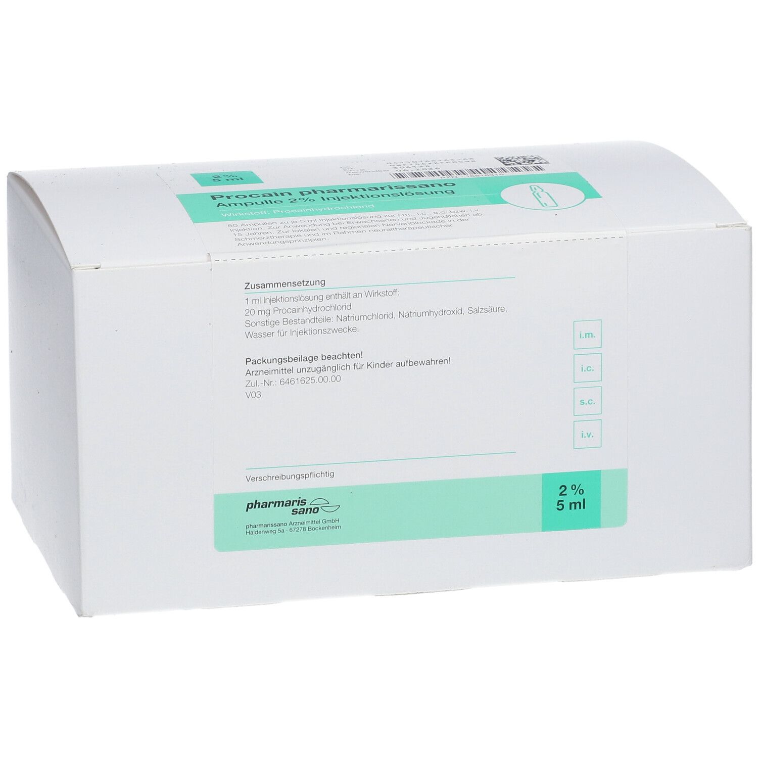 PROCAIN pharmarissano 2% Inj.-Lsg.Ampullen 5 ml 50x5 ml mit dem E ...