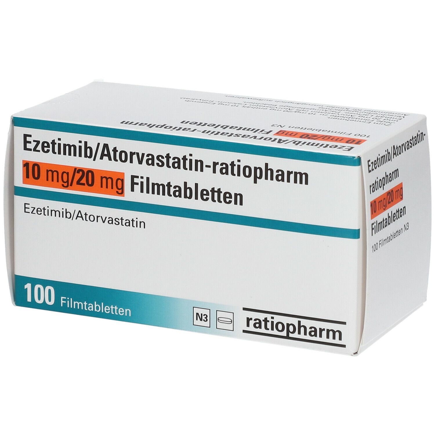Ezetimib/Atorvastatin-ratiopharm® 10 mg/20 mg 100 St mit dem E-Rezept ...