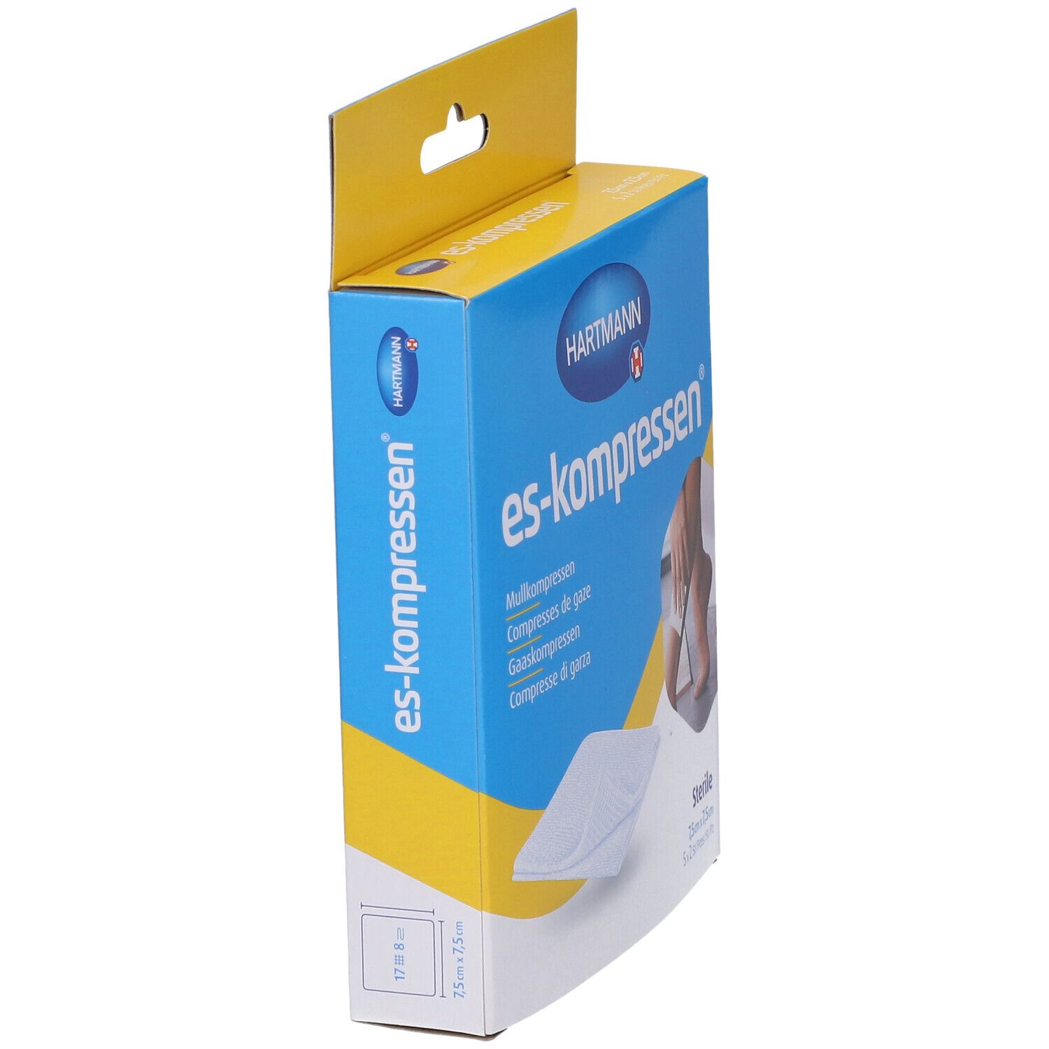 ES-Kompressen steril 7,5x7,5 cm 8fach 17fädig 5x2 St - shop-apotheke.com