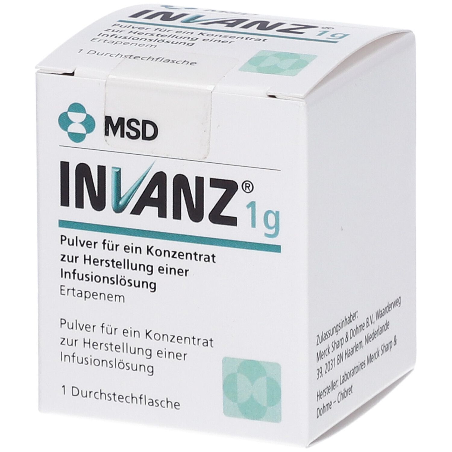 INVANZ 1 g Plv.f.e.Konz.z.Herst.e.Inf.-Lsg. 1 St mit dem E-Rezept ...