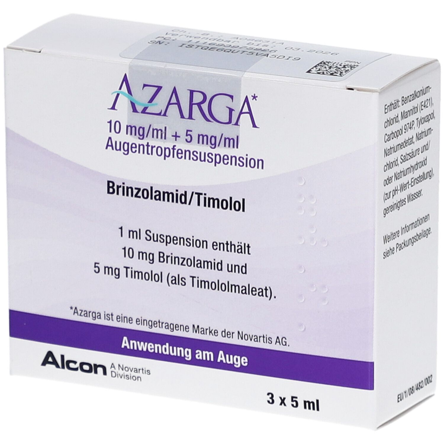 Azarga 10 mg/ml + 5 mg/ml 3x5 ml mit dem E-Rezept kaufen - Shop Apotheke