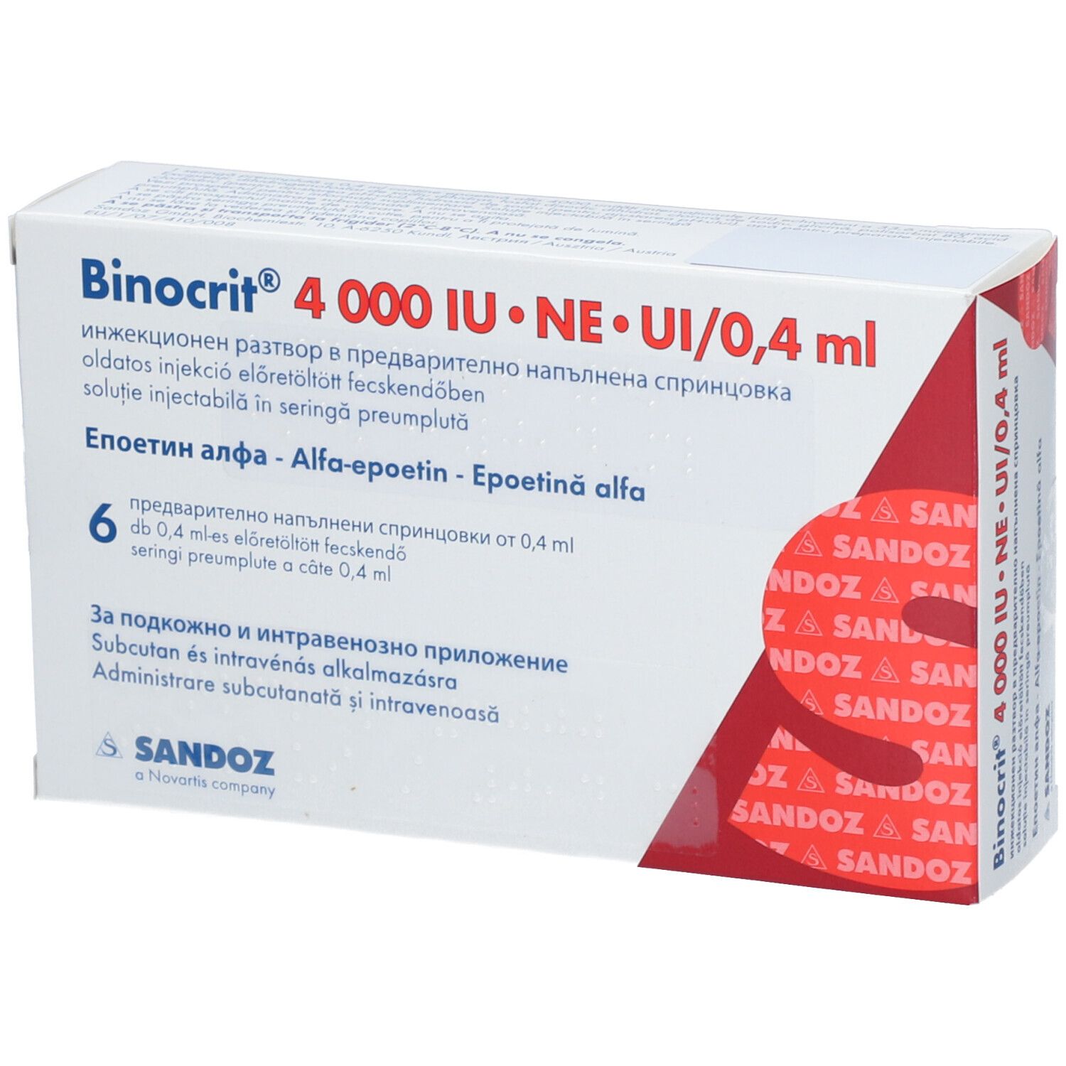 BINOCRIT 4.000 I.E./0,4 ml Inj.-Lsg.i.e.Fertigspr. 6x0,4 ml mit dem E ...