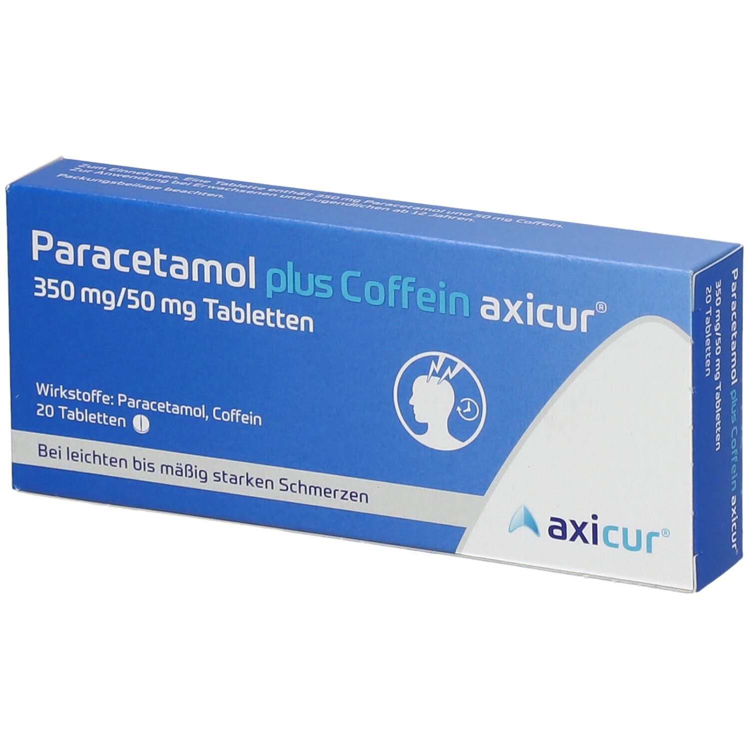 Paracetamol plus Coffein axicur 350 mg/50 mg Tabletten 20 St - Shop ...