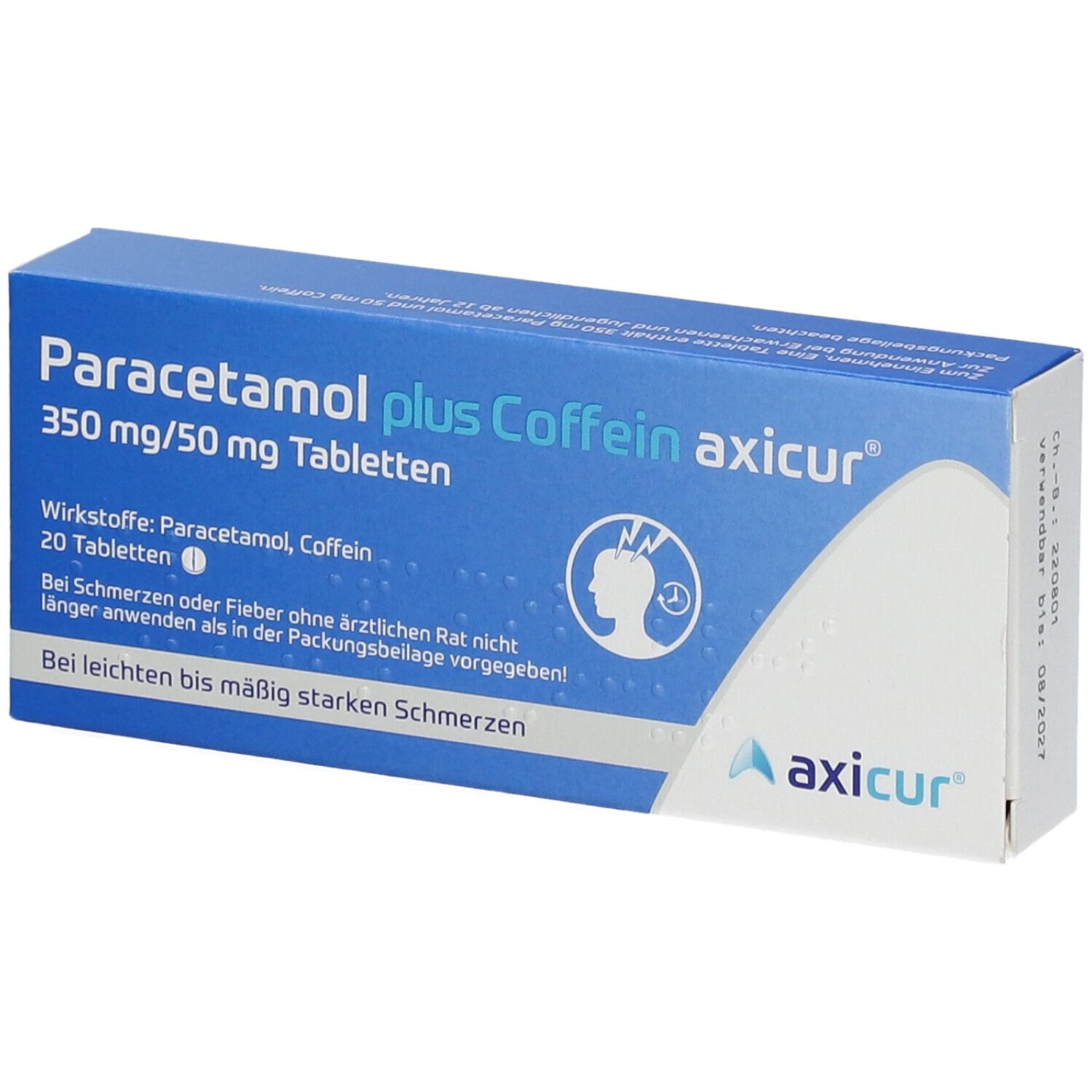 Paracetamol plus Coffein axicur 350 mg/50 mg Tabletten 20 St - Shop ...