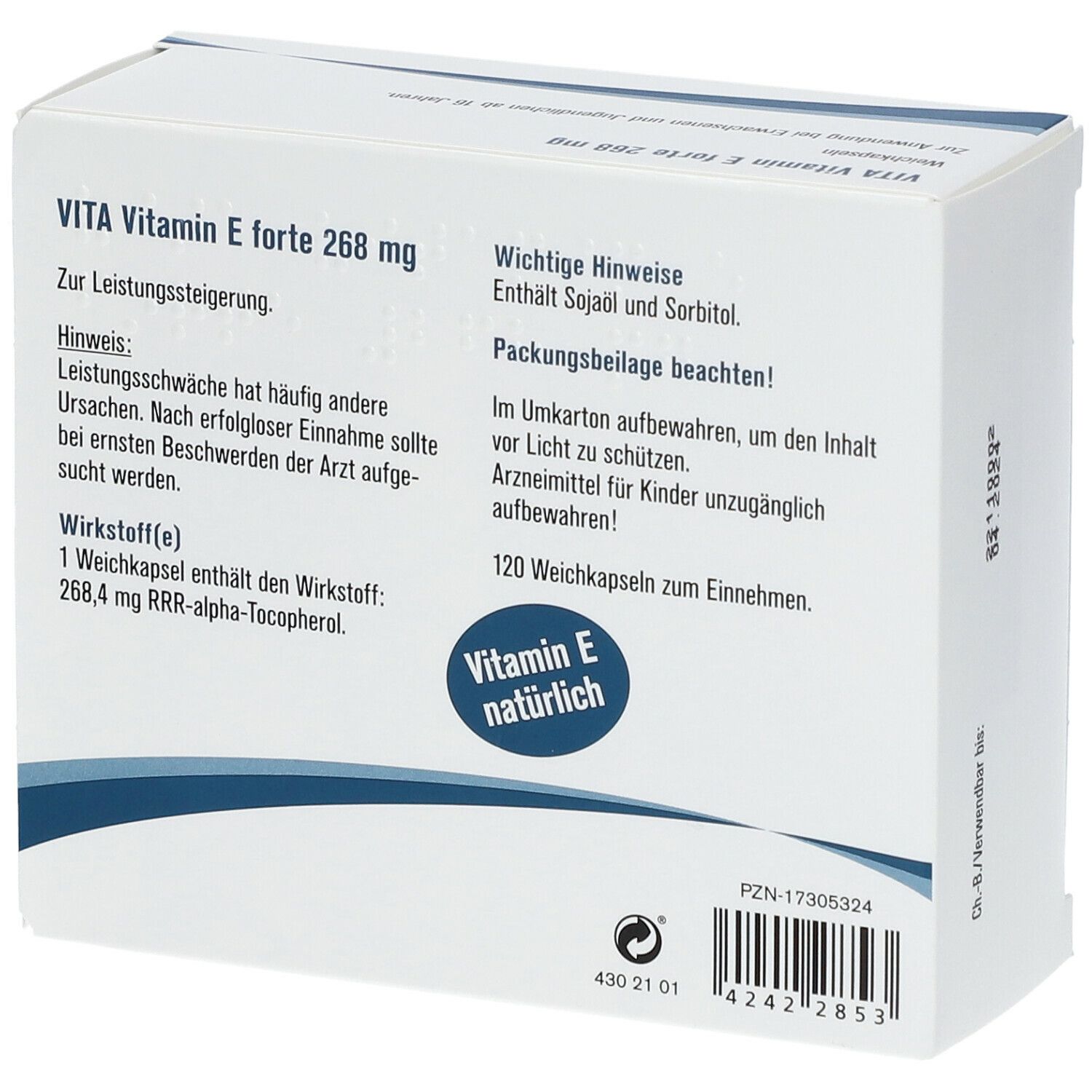 ascopharm® VITA Vitamin E forte 268 mg 120 St - SHOP APOTHEKE