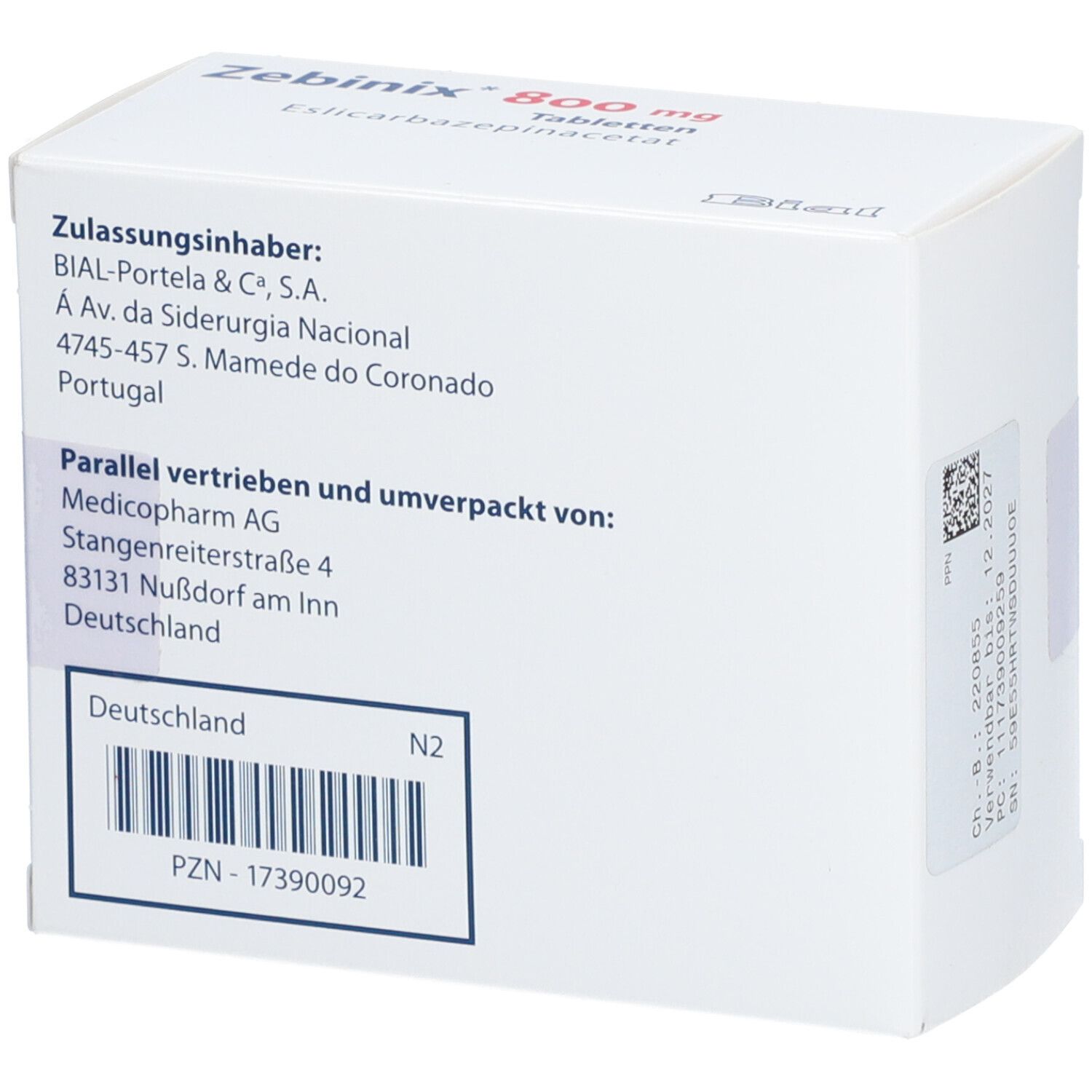 ZEBINIX 800 mg Tabletten 90 St mit dem E-Rezept kaufen - Shop Apotheke