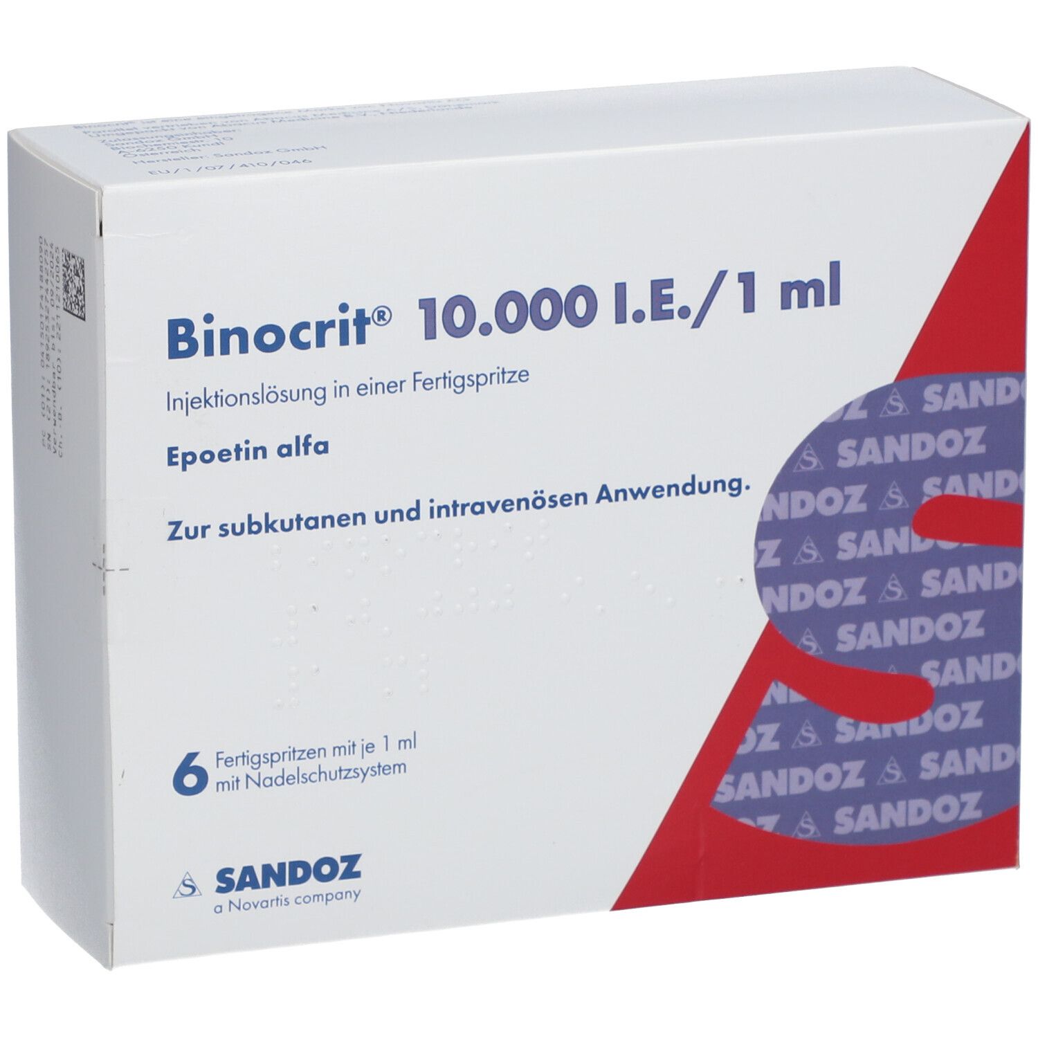 BINOCRIT 10.000 I.E./1 ml Inj.-Lsg.i.e.Fertigspr. 6x1 ml mit dem E ...