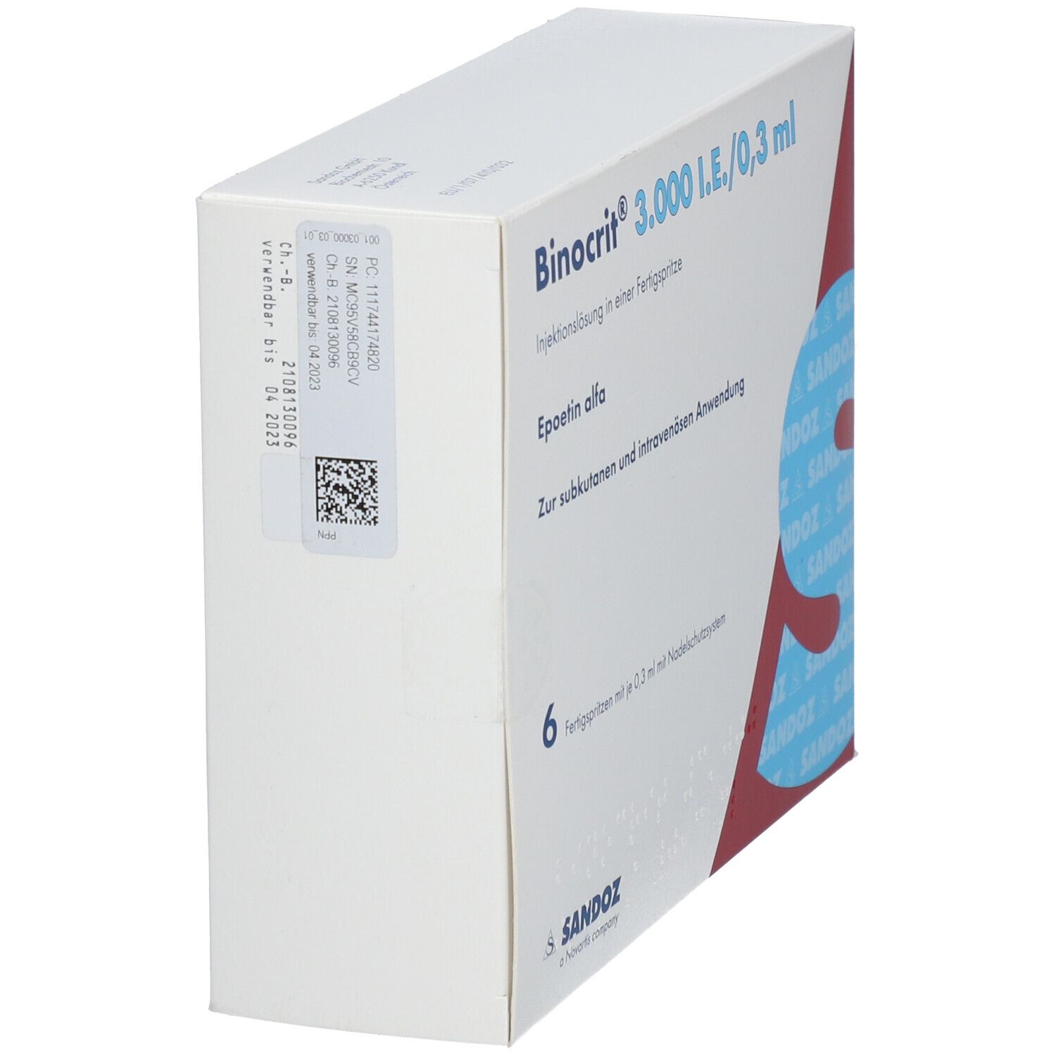 BINOCRIT 3.000 I.E./0,3 ml Inj.-Lsg.i.e.Fertigspr. 6x0,3 ml mit dem E ...