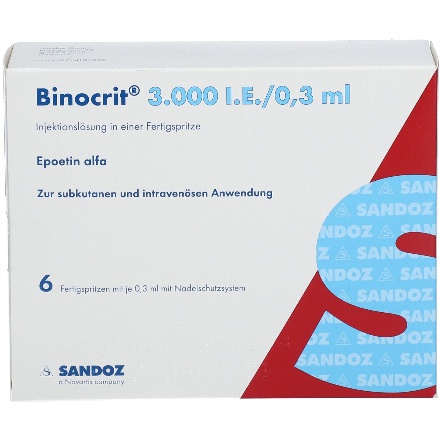 BINOCRIT 3.000 I.E./0,3 ml Inj.-Lsg.i.e.Fertigspr. 6x0,3 ml mit dem E ...