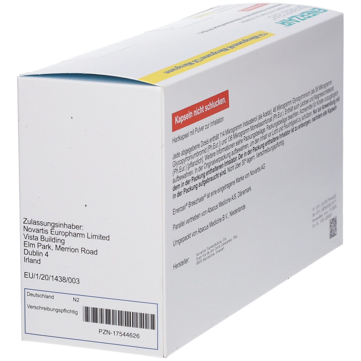 ENERZAIR Breezhaler 114µg/46µg/136µg Hkp.+Sensor 30 St mit dem E-Rezept ...
