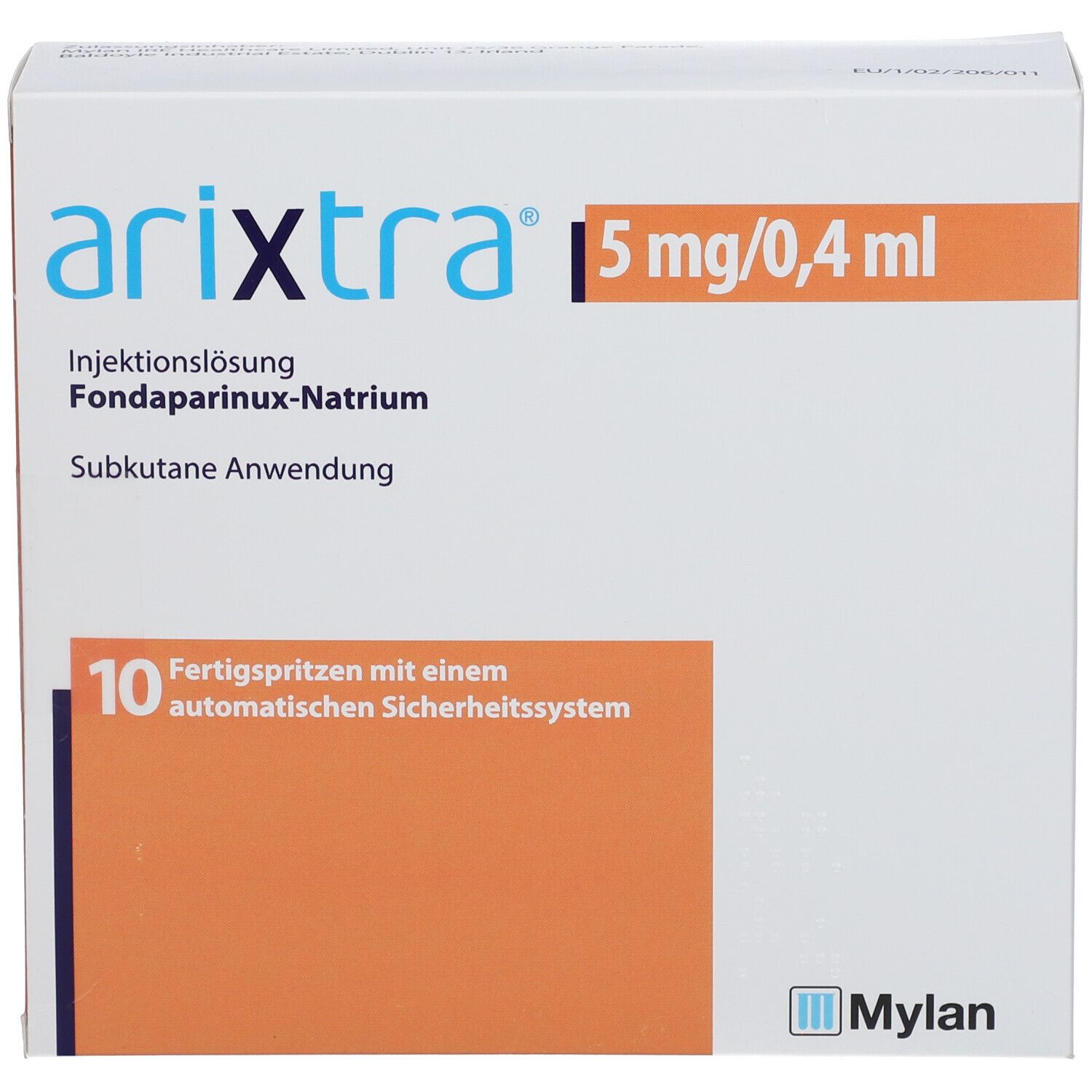 ARIXTRA 5 mg/0,4 ml Inj.-Lsg.i.e.Fertigspritze 10x0,4 ml mit dem E ...