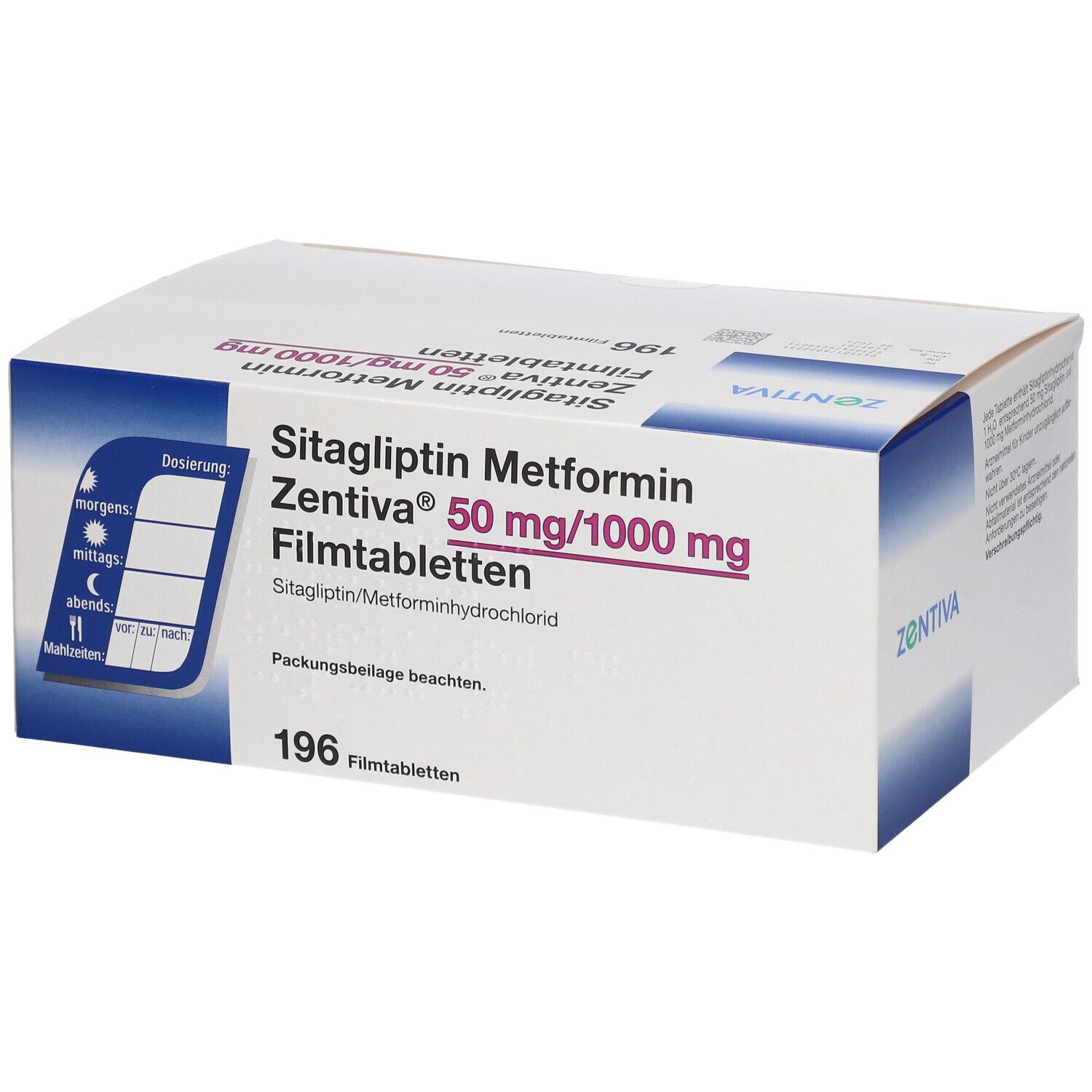 SITAGLIPTIN Metformin Zentiva 50 Mg 1000 Mg FTA 196 St Mit Dem E Rezept SITAGLIPTIN Metformin Zentiva 50 Mg 1000 Mg FTA 196 St Mit Dem E Rezept