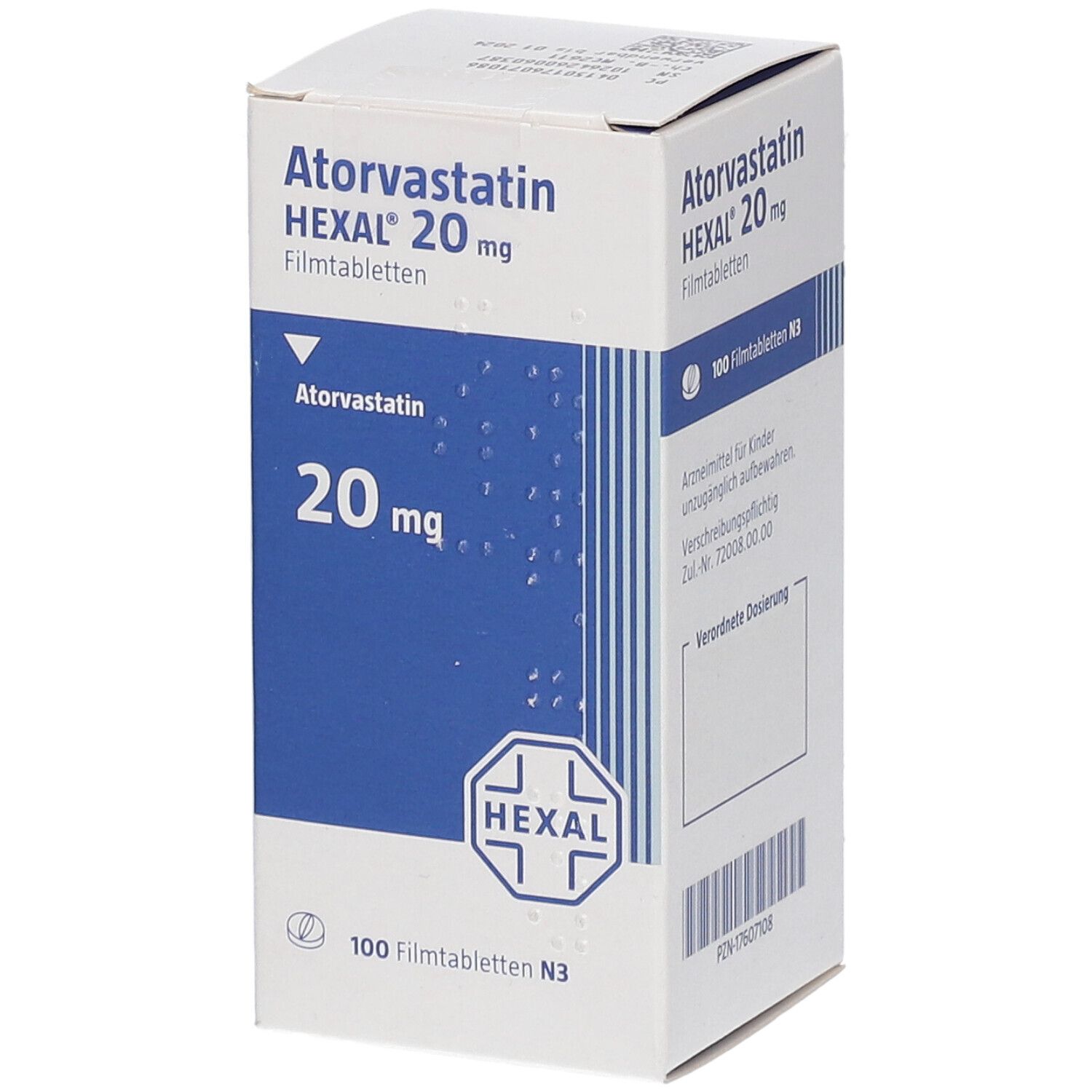 ATORVASTATIN HEXAL 20 mg Filmtabletten Dose 100 St mit dem E-Rezept ...