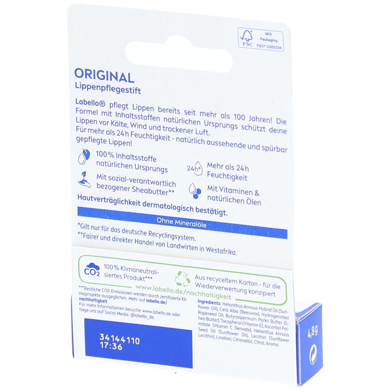 Labello® ORIGINAL 4,8 g - Shop Apotheke