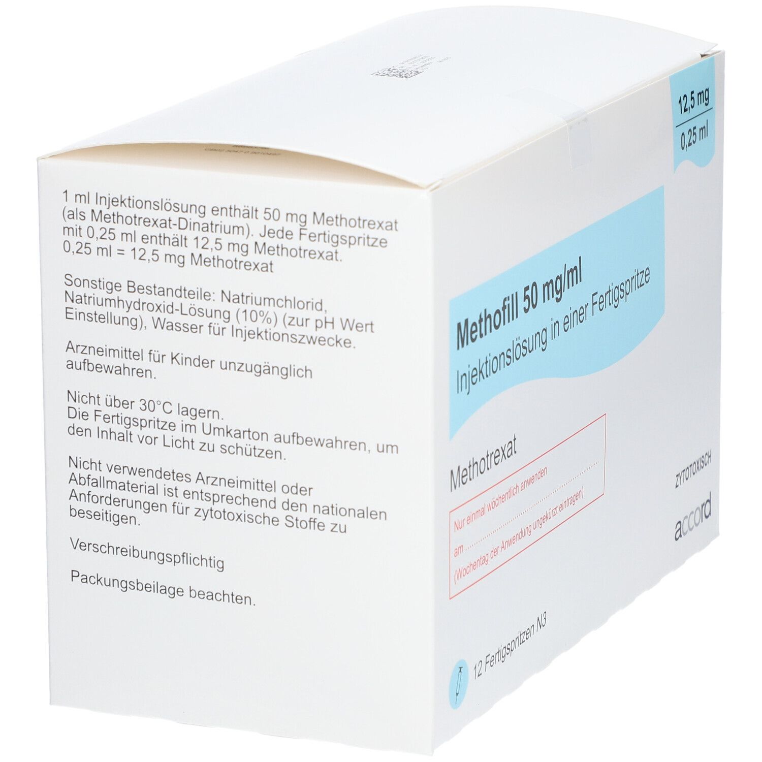 METHOFILL 12,5 mg (50 mg/ml) Inj.-Lsg.i.e.F.-Sp. 12 St mit dem E-Rezept ...