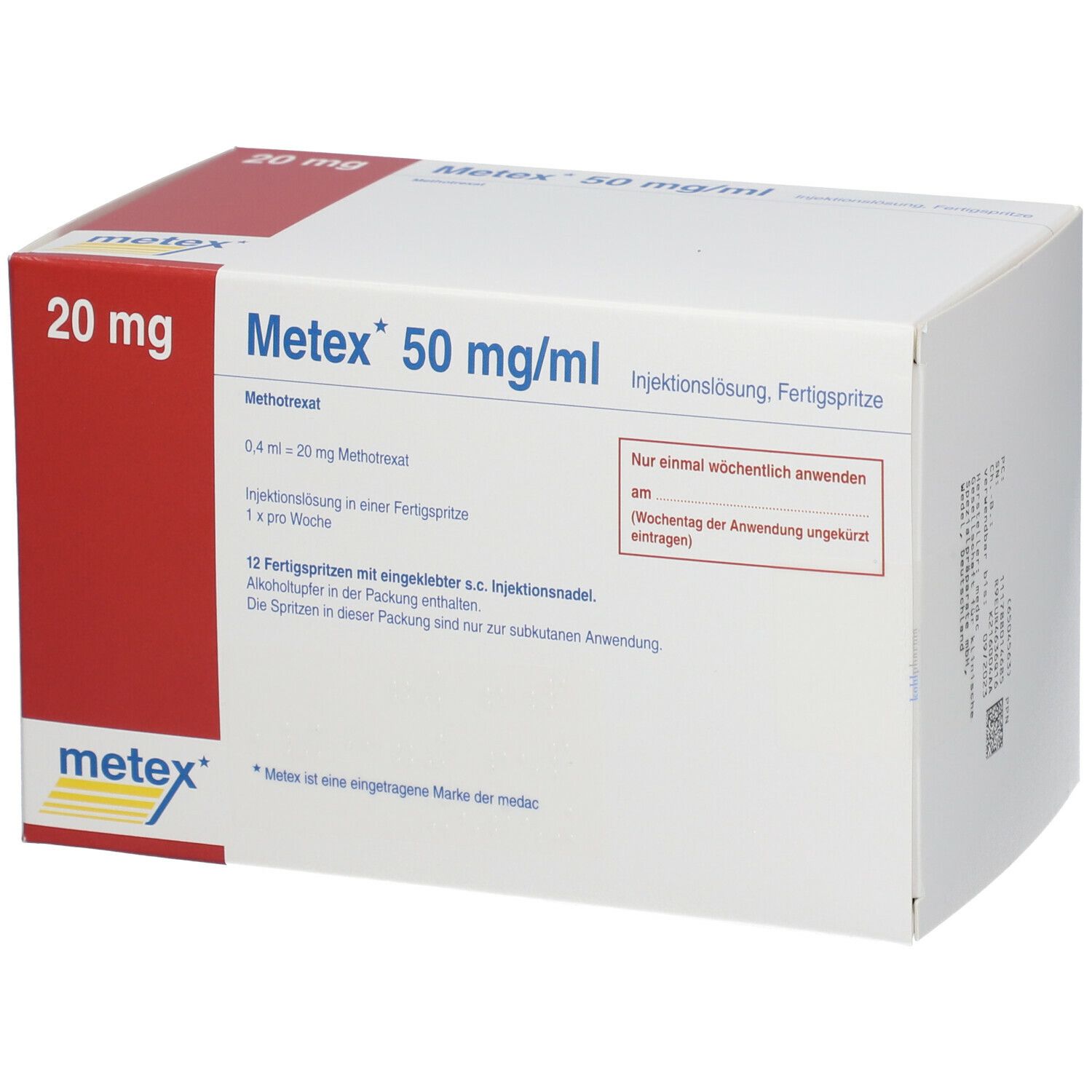 METEX FS 20 mg (50mg/ml) Inj.-Lösung Fertigspr. 12 St mit dem E-Rezept ...