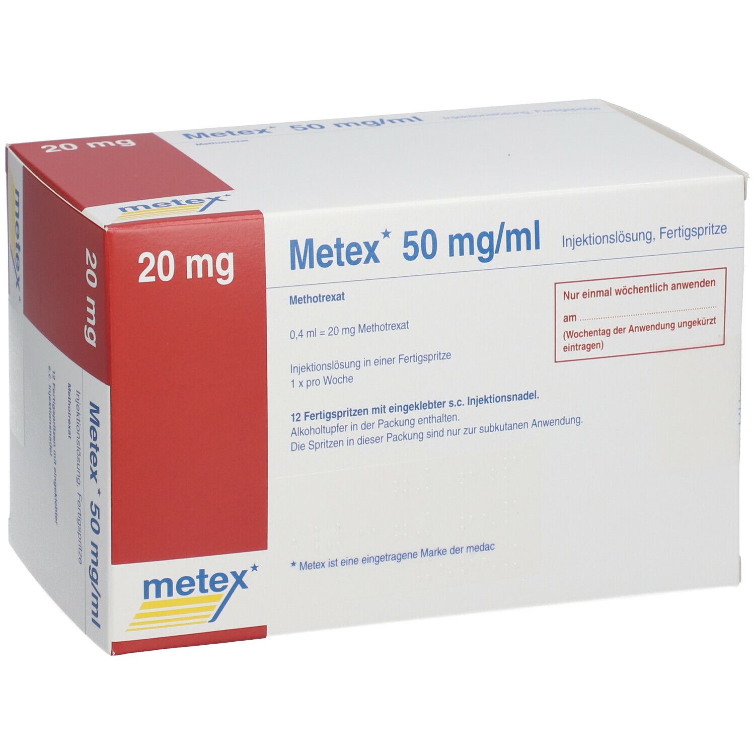 METEX FS 20 mg (50mg/ml) Inj.-Lösung Fertigspr. 12 St mit dem E-Rezept ...