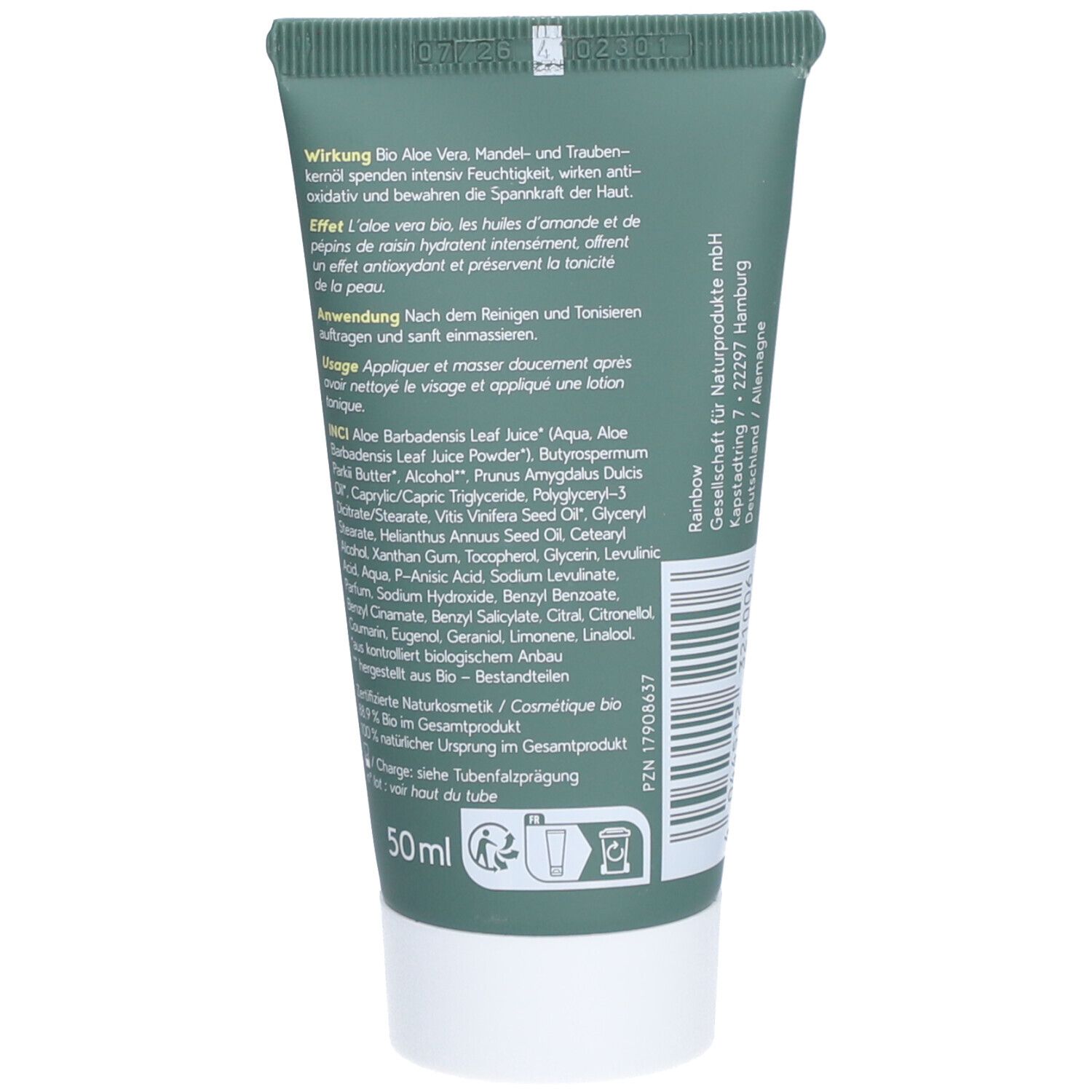 Rainbow - aloecare Aloe Vera 24h Creme 50 ml - Shop Apotheke