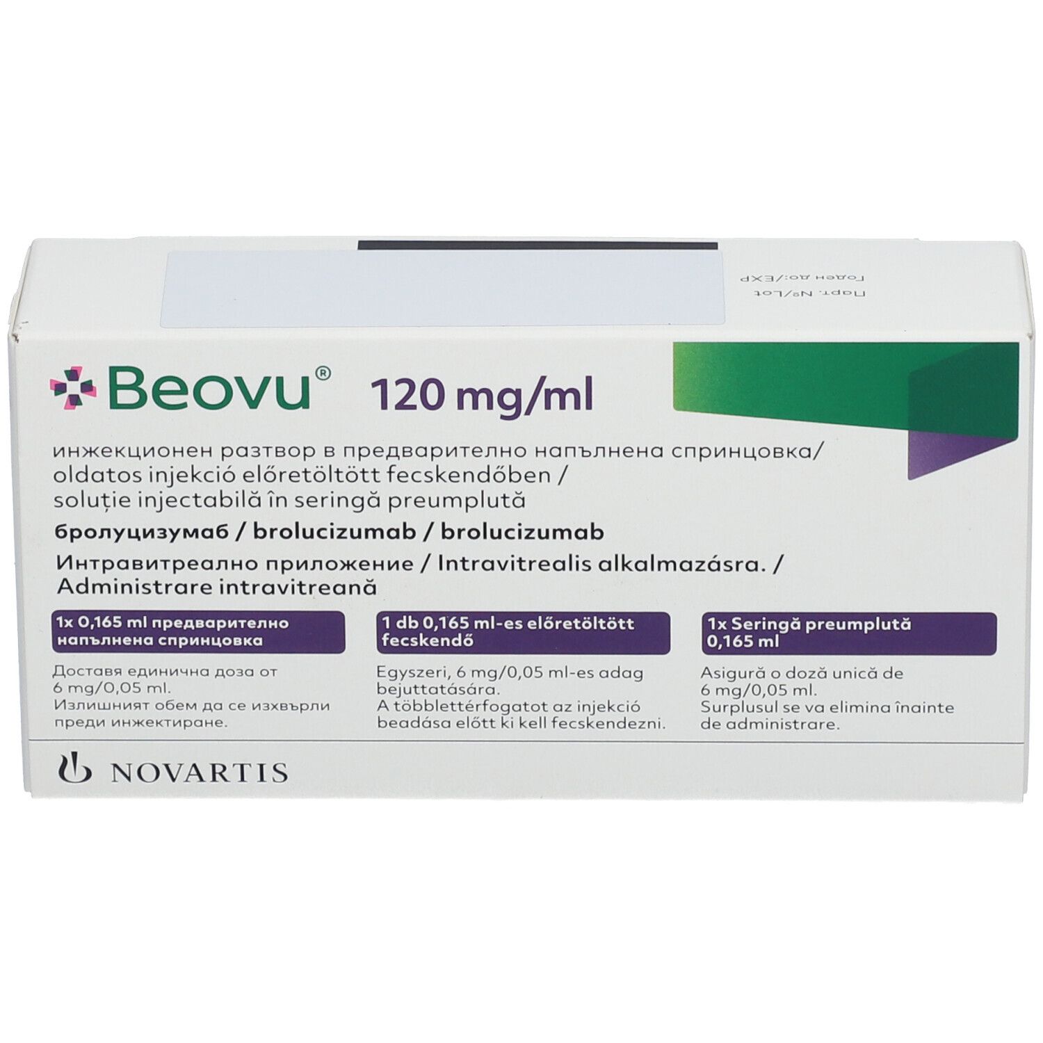 BEOVU 120 mg/ml Injektionslösung i.e.Fertigspritze 1 St mit dem E ...