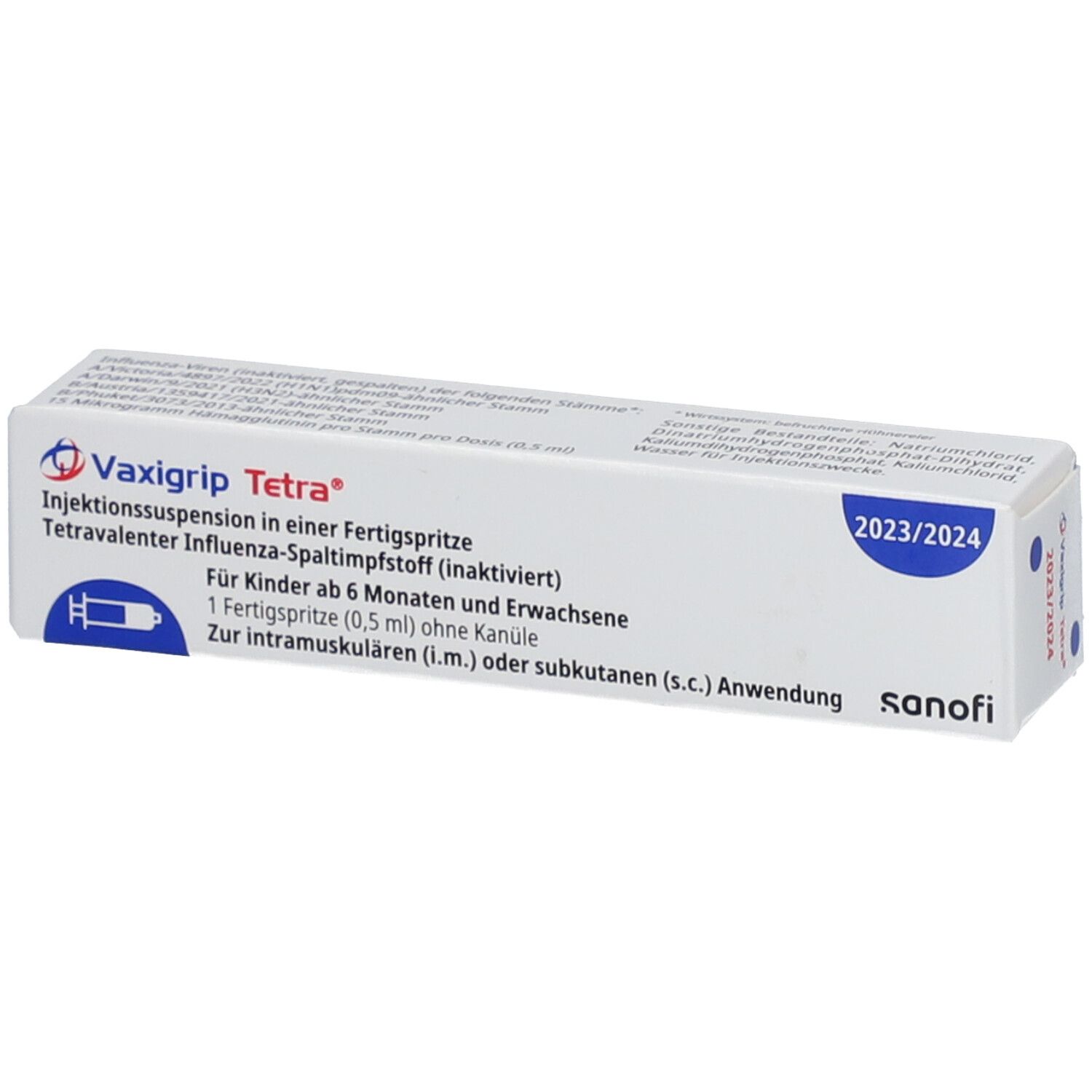 VAXIGRIP Tetra 2023/2024 Inj.Susp.Fertigspr.o.Kan. 1 St mit dem E ...