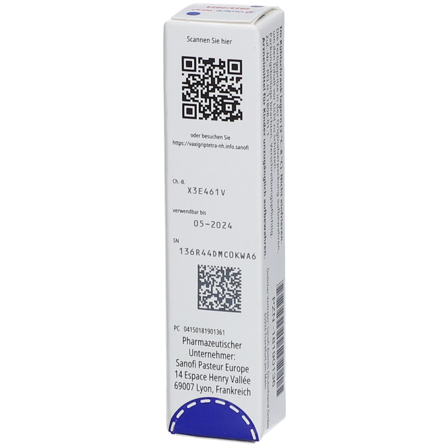 VAXIGRIP Tetra 2023/2024 Inj.Susp.Fertigspr.o.Kan. 1 St mit dem E ...