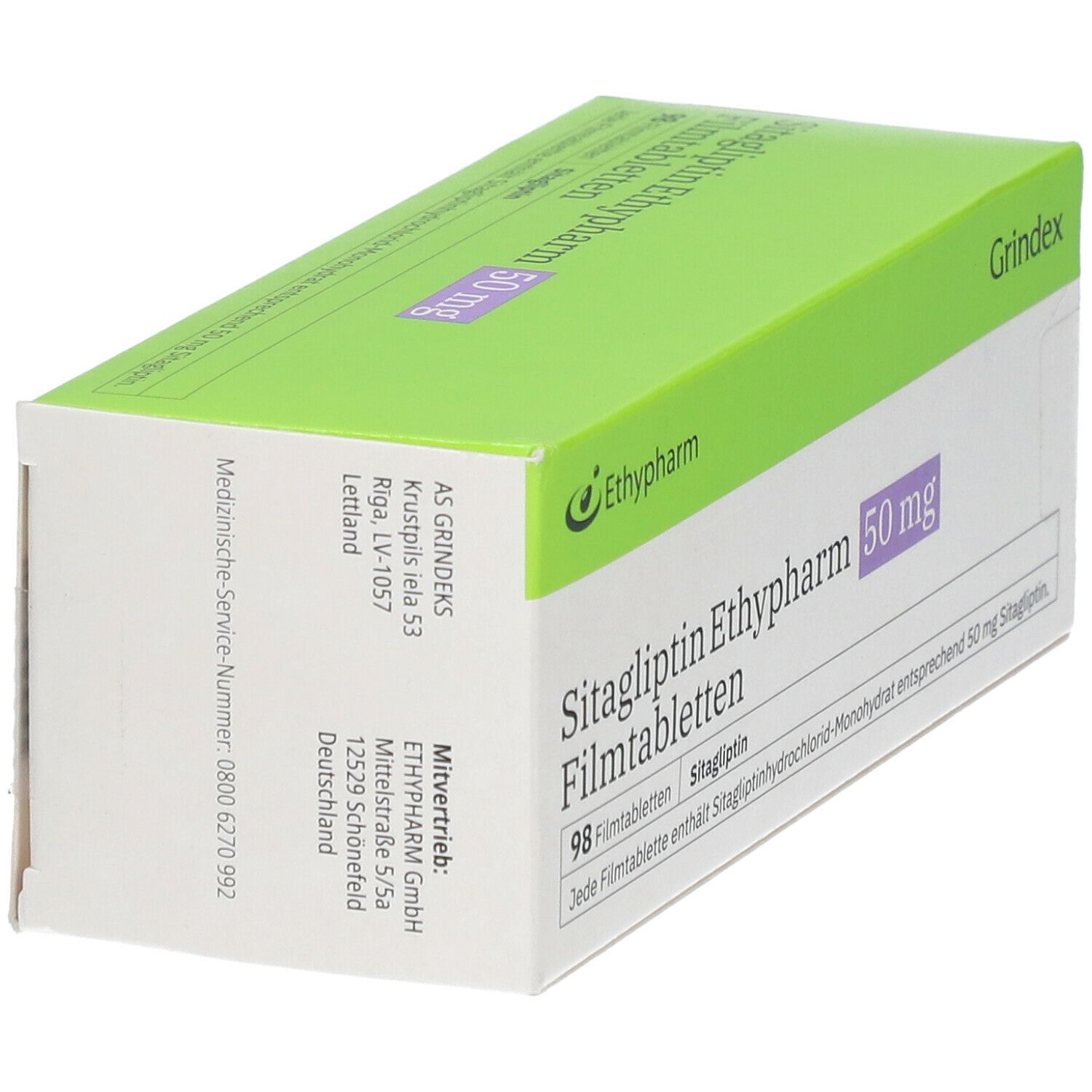 SITAGLIPTIN Ethypharm 50 mg Filmtabletten 98 St mit dem E-Rezept kaufen ...