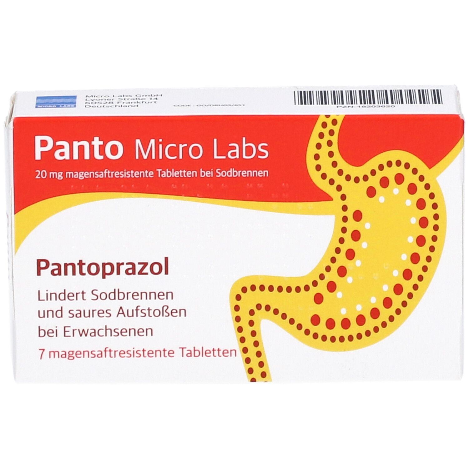 Panto Micro Labs 20 mg 7 Tabletten 7 St - Shop Apotheke