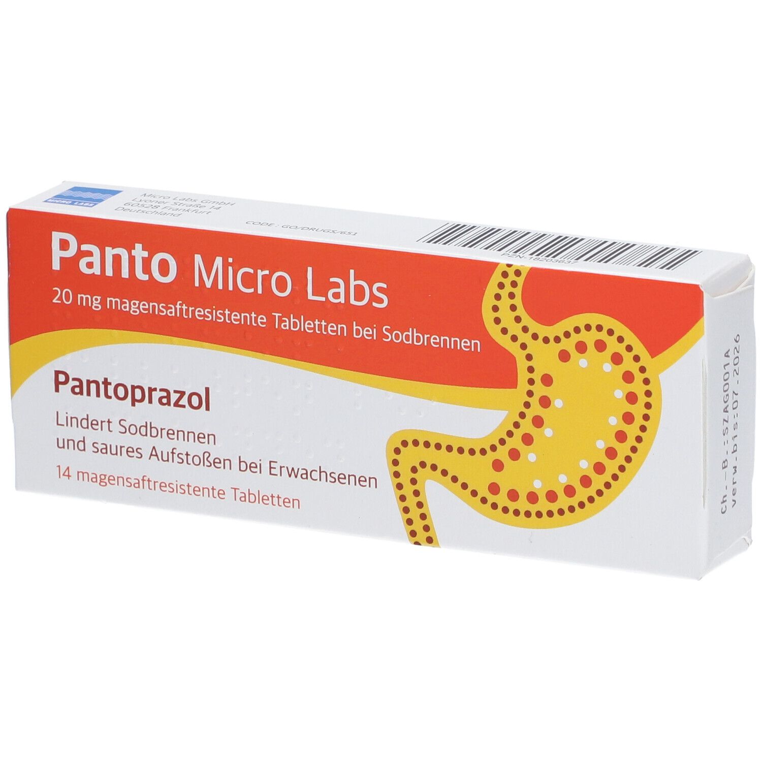 Panto Micro Labs 20 mg 14 Tabletten 14 St - Shop Apotheke