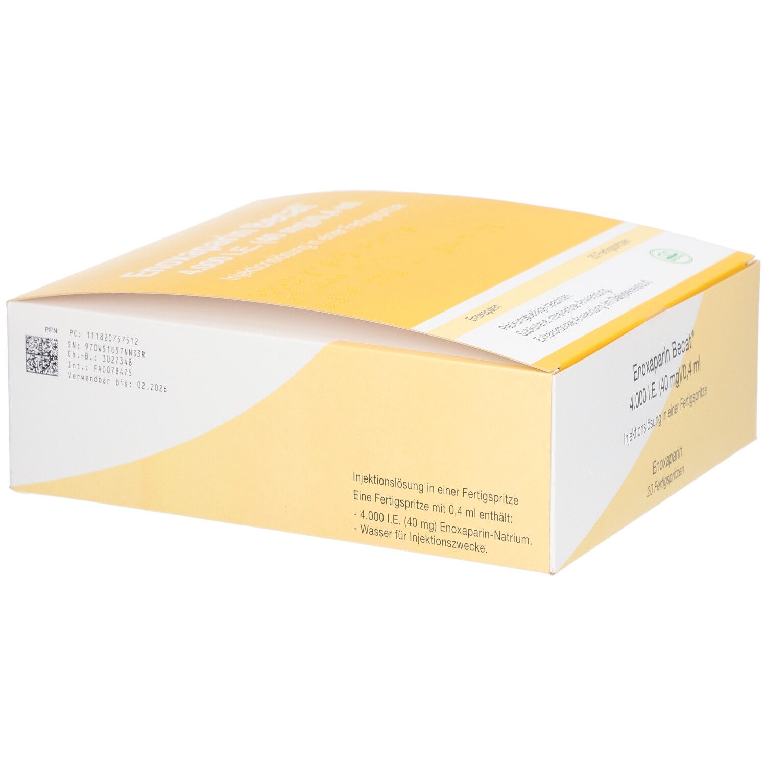ENOXAPARIN Becat 4.000 I.E. 40mg/0,4ml Inj.-Lsg.FS 20 St mit dem E ...