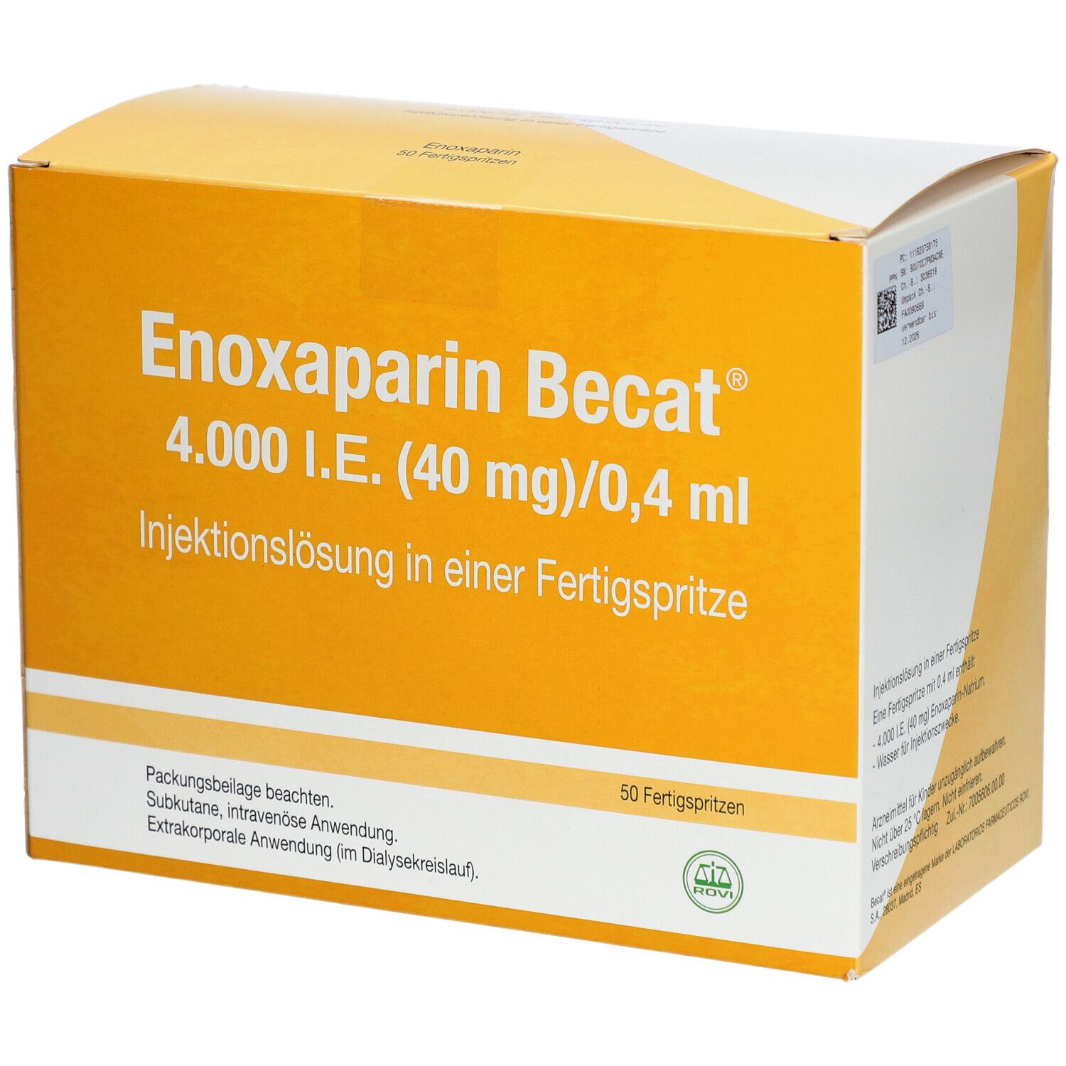 ENOXAPARIN Becat 4.000 I.E. 40mg/0,4ml Inj.-Lsg.FS 50 St mit dem E ...