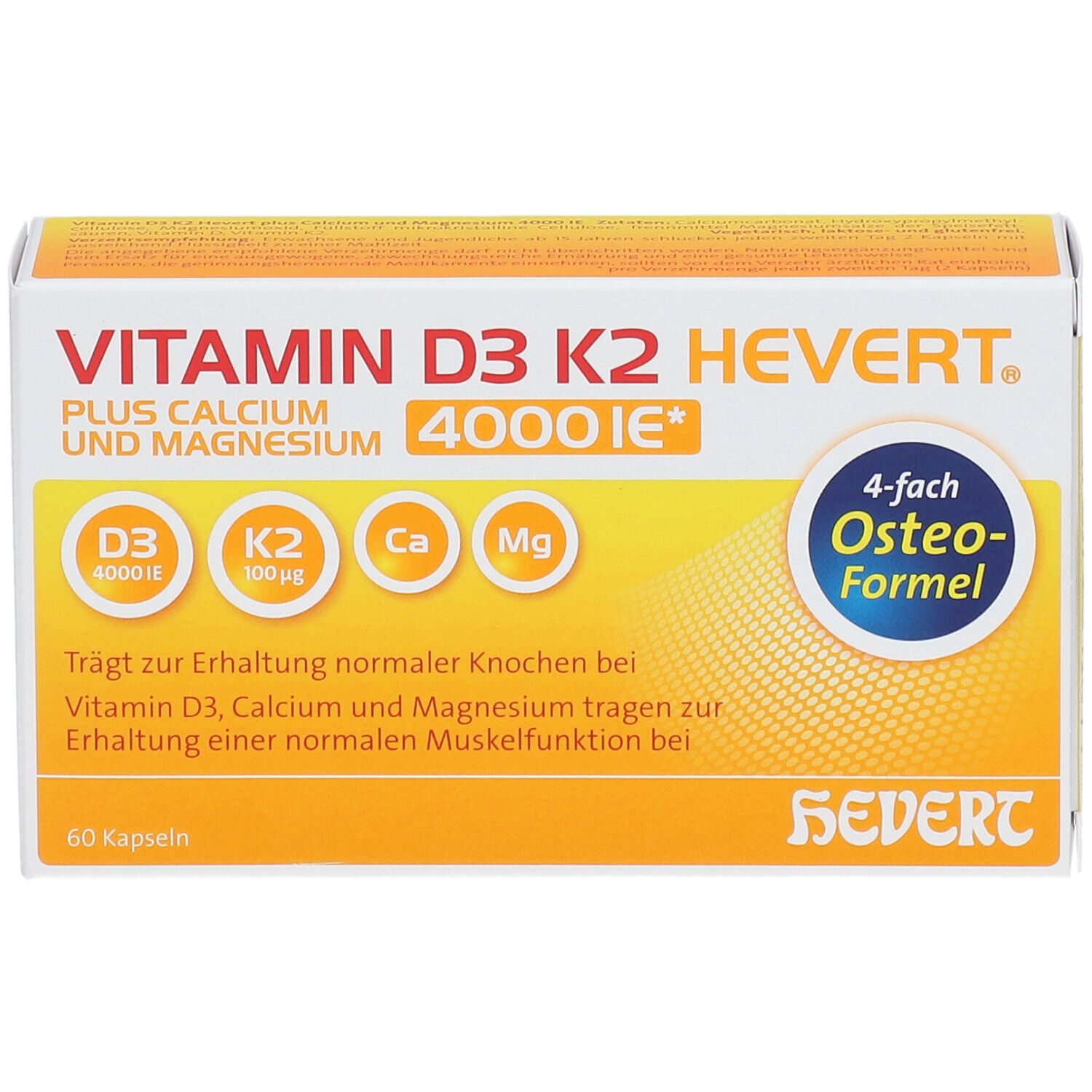 Vitamin D3 K2 Hevert® plus Calcium und Magnesium 4000 IE 60 St - SHOP ...