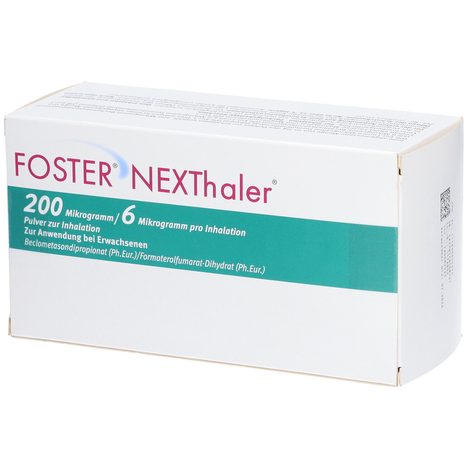 FOSTER NEXThaler 200/6 µg 120 ED Inhalationspulver 2 St mit dem E ...