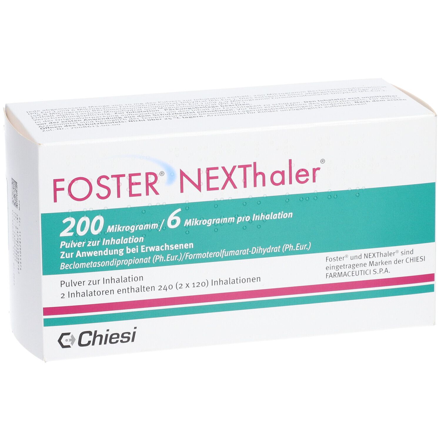 FOSTER NEXThaler 200/6 µg 120 ED Inhalationspulver 2 St mit dem E ...