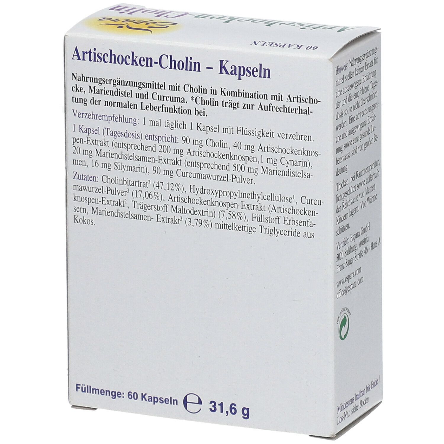 Artischocken Cholin Kapseln 60 St - shop-apotheke.at