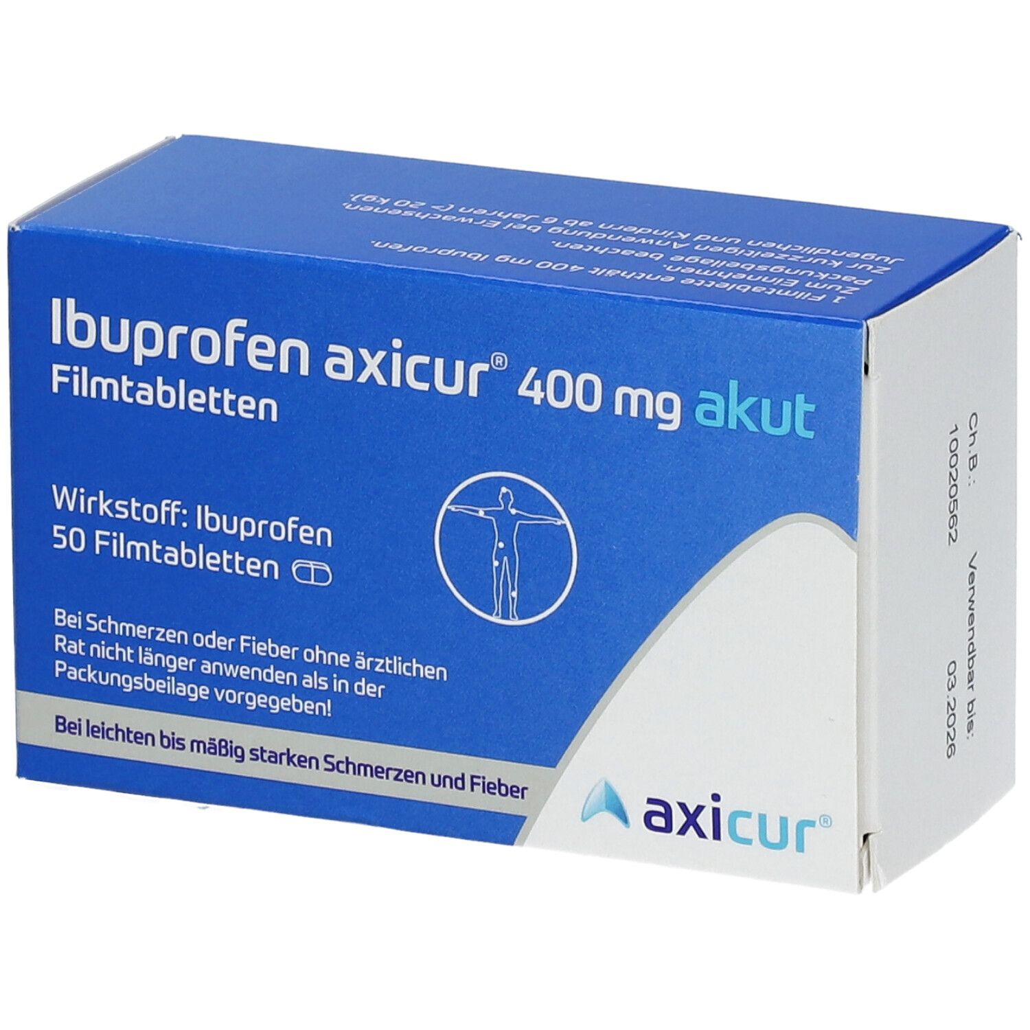Ibuprofen axicur® 400 mg akut Filmtabletten 50 St - Shop Apotheke