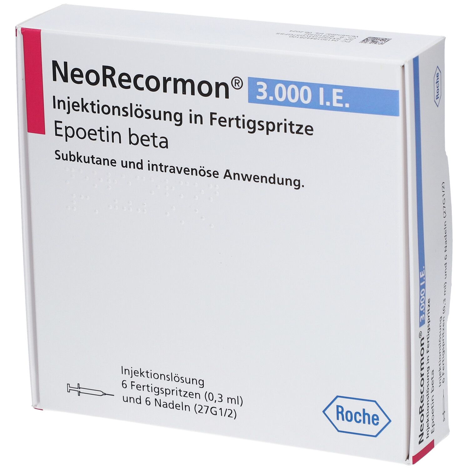 NEORECORMON 3.000 I.E. Injekt.-Lsg.i.e.Fertigspr. 6 St mit dem E-Rezept ...