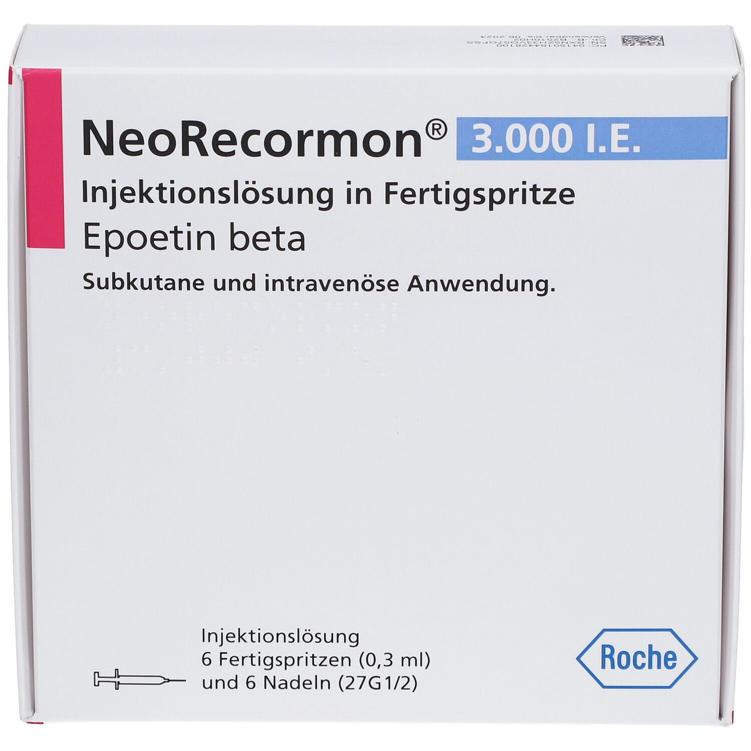 NEORECORMON 3.000 I.E. Injekt.-Lsg.i.e.Fertigspr. 6 St mit dem E-Rezept ...