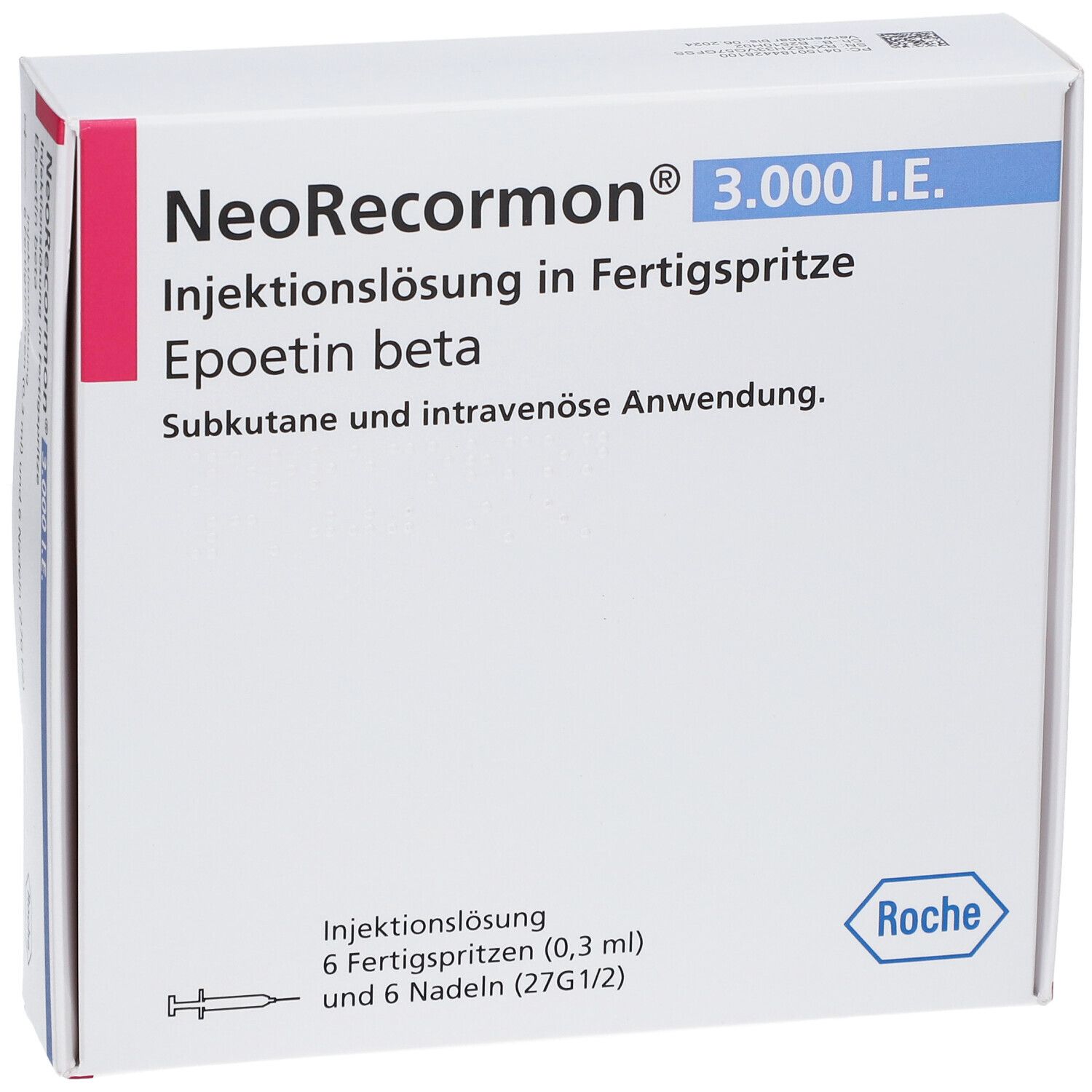 NEORECORMON 3.000 I.E. Injekt.-Lsg.i.e.Fertigspr. 6 St mit dem E-Rezept ...