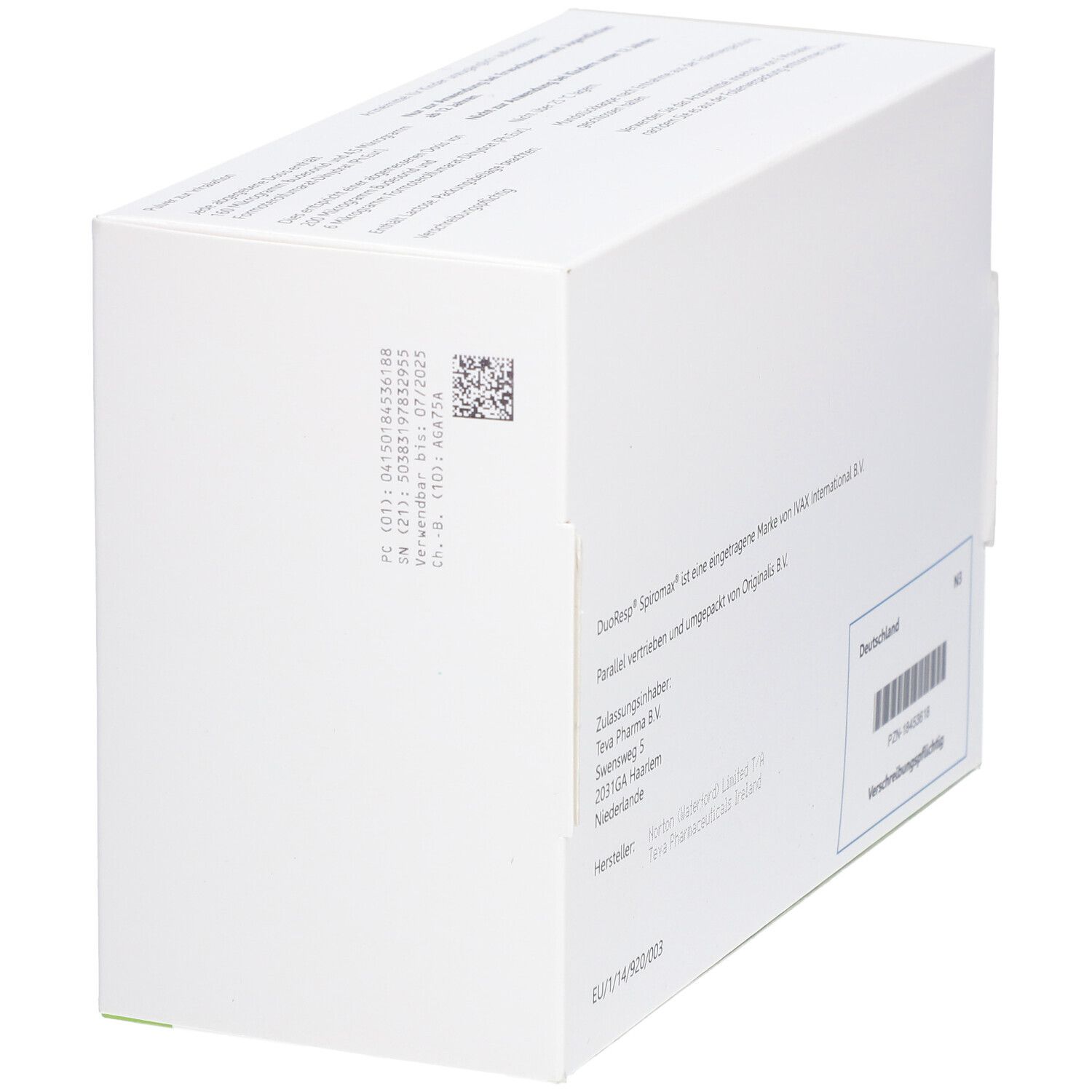 DUORESP Spiromax 160µg/4,5µg/Dosis 3x120ED Inh.-P. 3 St mit dem E ...