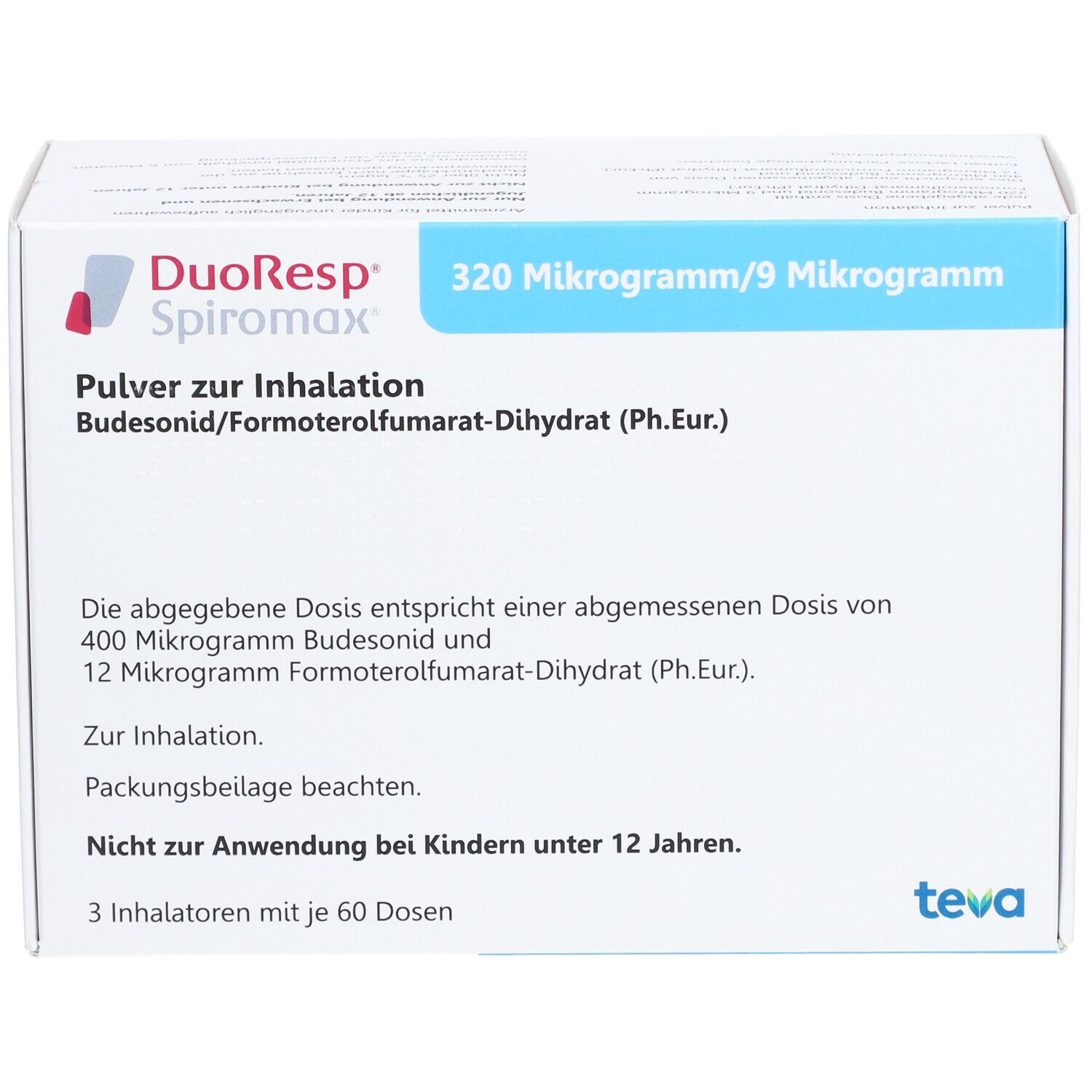 DUORESP Spiromax 320µg/9 µg/Dosis 3x60ED Inh.-Plv. 3 St mit dem E ...