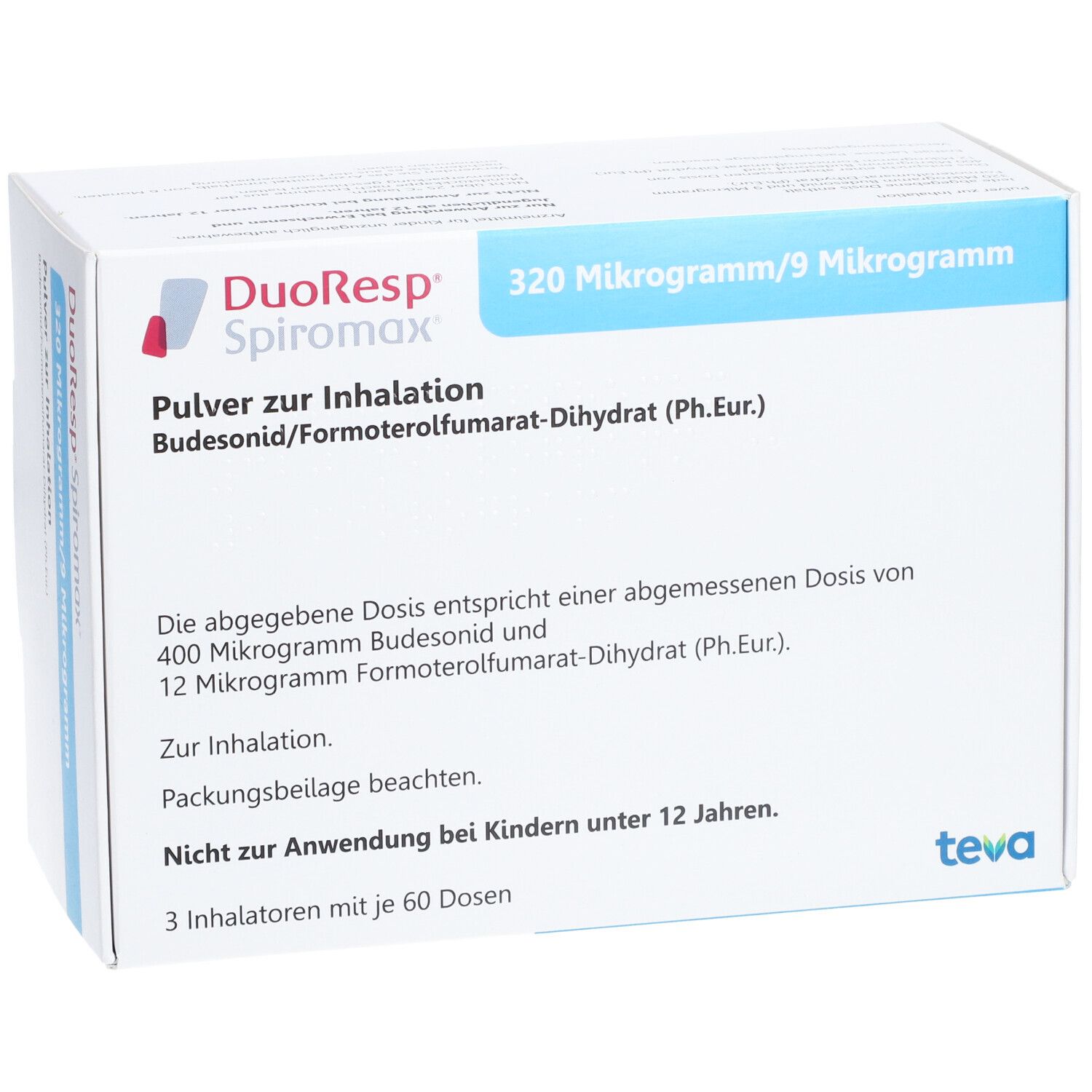 DUORESP Spiromax 320µg/9 µg/Dosis 3x60ED Inh.-Plv. 3 St mit dem E ...
