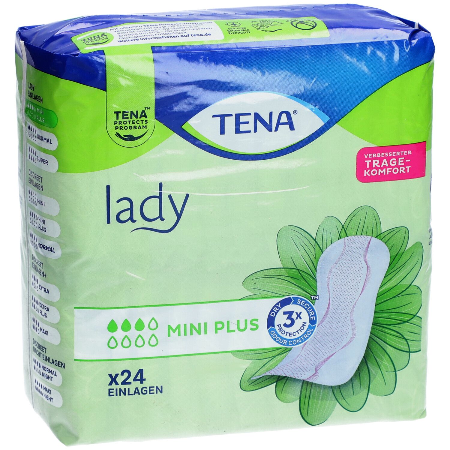 TENA LADY mini plus Inkontinenz Einlagen 24 St - Shop Apotheke