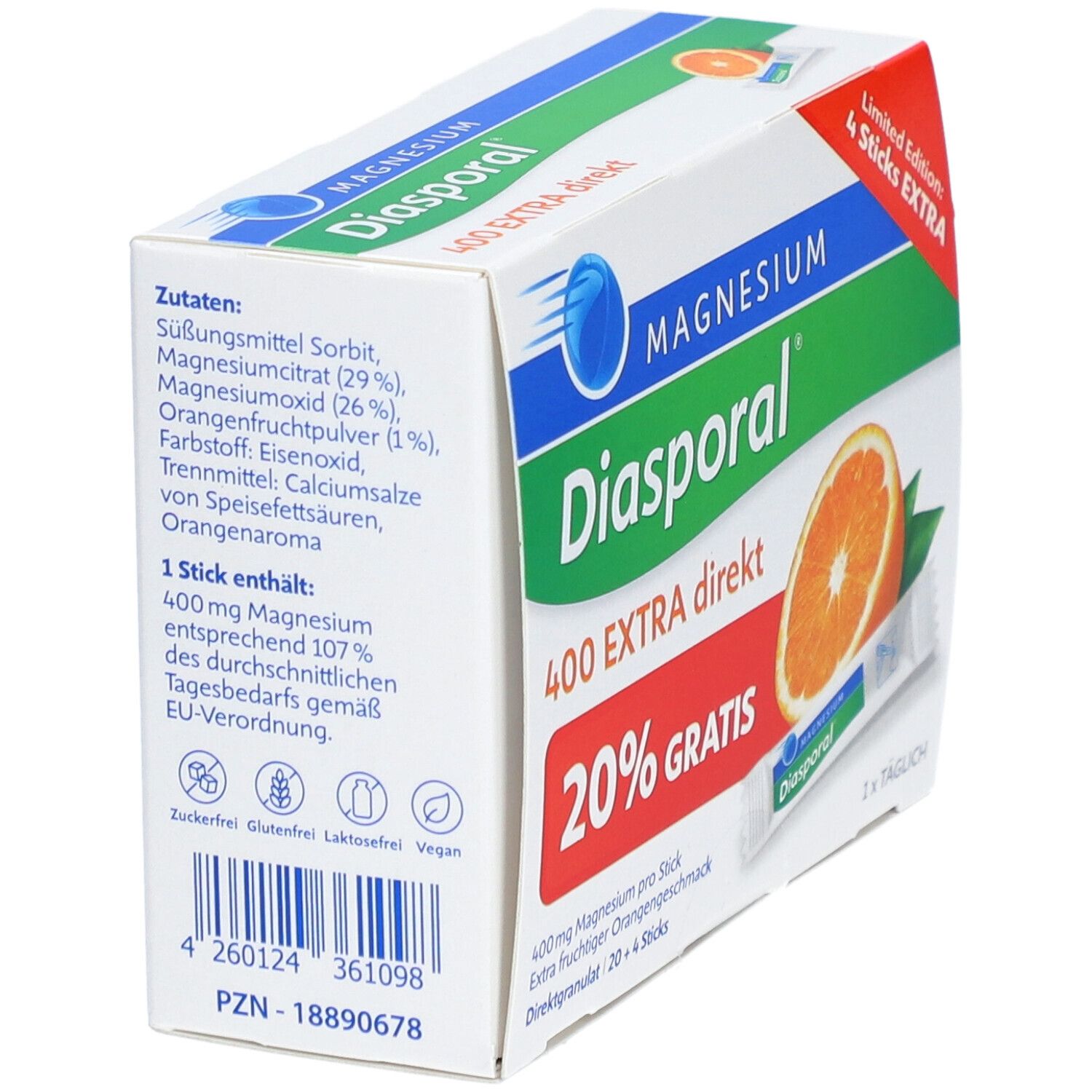 MAGNESIUM-DIASPORAL® 400 EXTRA DIREKT 24 St - Shop Apotheke
