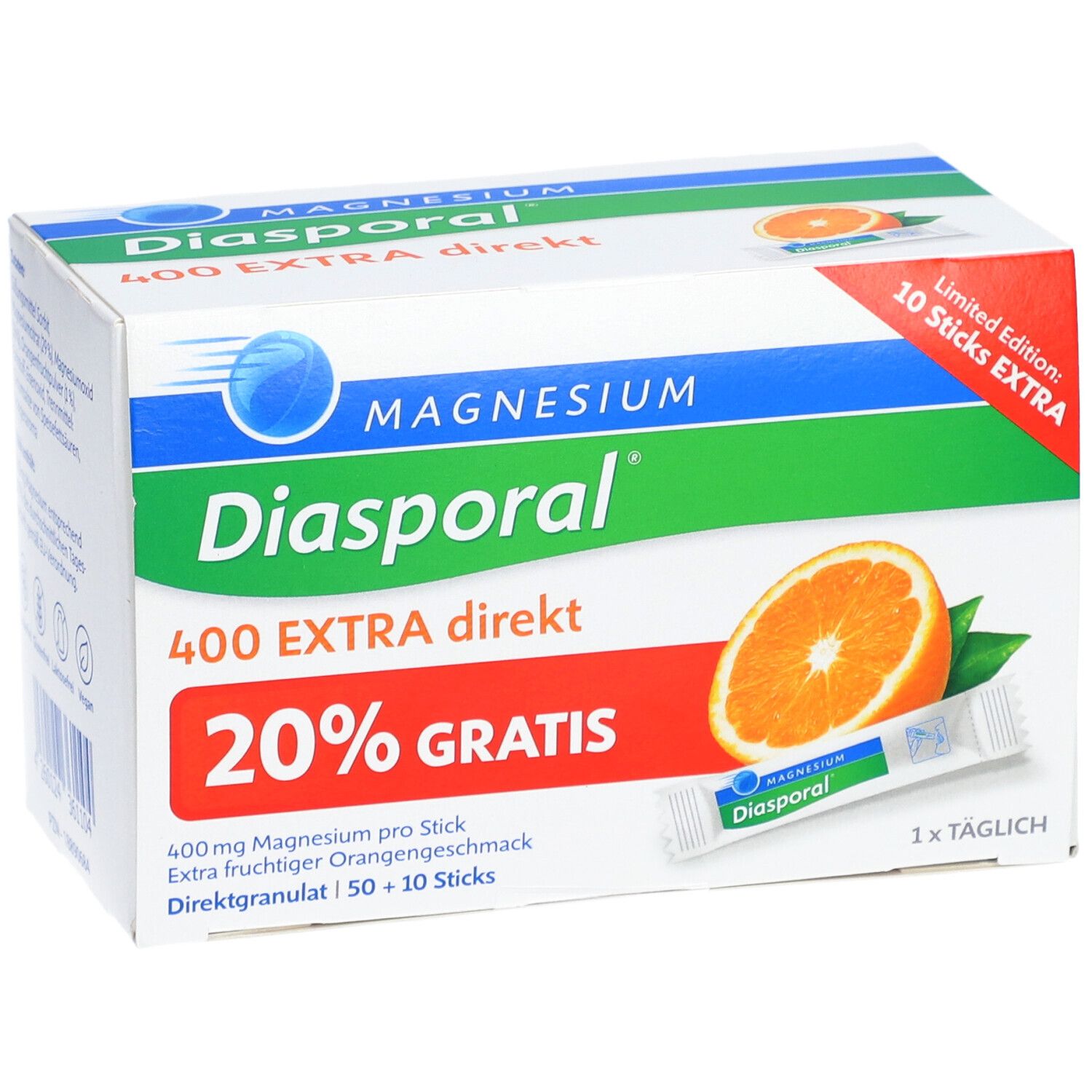 MAGNESIUM-DIASPORAL® 400 EXTRA DIREKT 60 St - Shop Apotheke