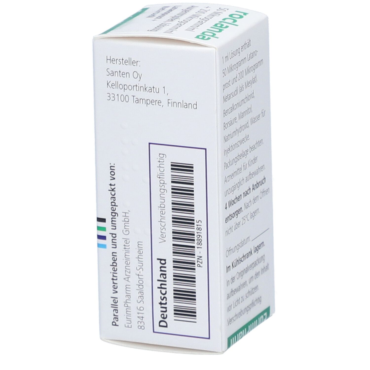 ROCLANDA 50 µg/ml + 200 µg/ml Augentropfen Lösung 1x2,5 ml mit dem E ...