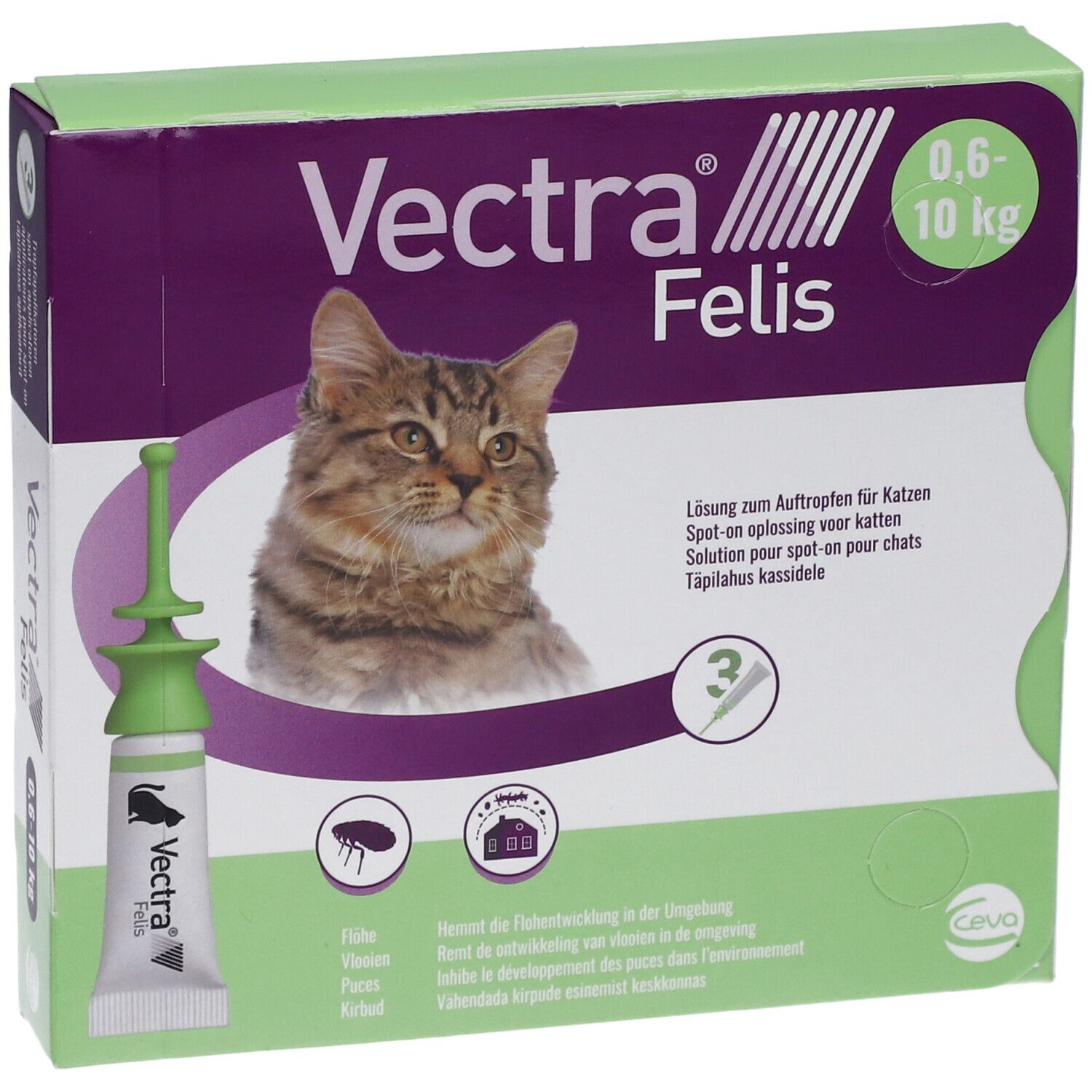 Vectra Felis 423mg/42,3mg für Katzen 3 St - Shop Apotheke