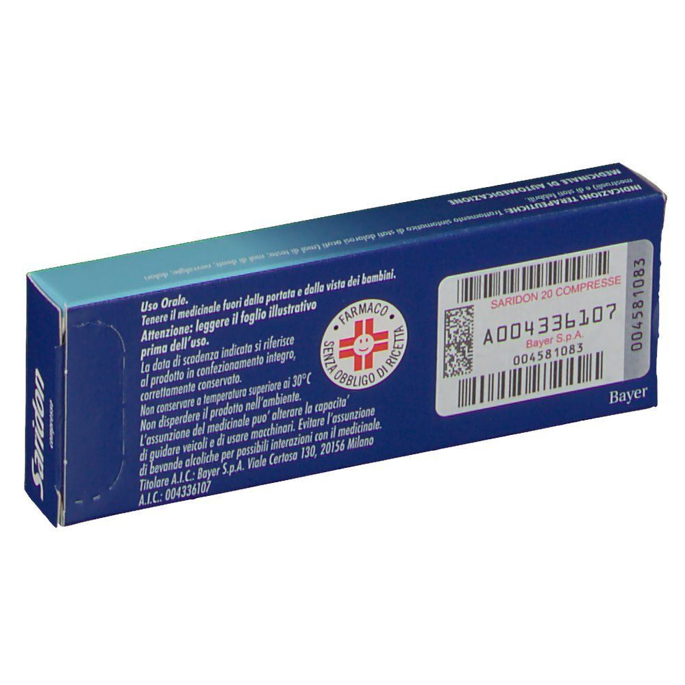 Saridon Compresse Paracetamolo + Propifenazone + Caffeina 20 pz | Redcare