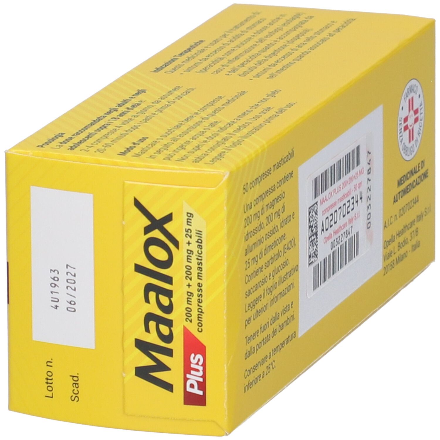 Maalox Plus 200 mg + 200 mg + 25 mg Compresse Masticabili 50 pz | Redcare